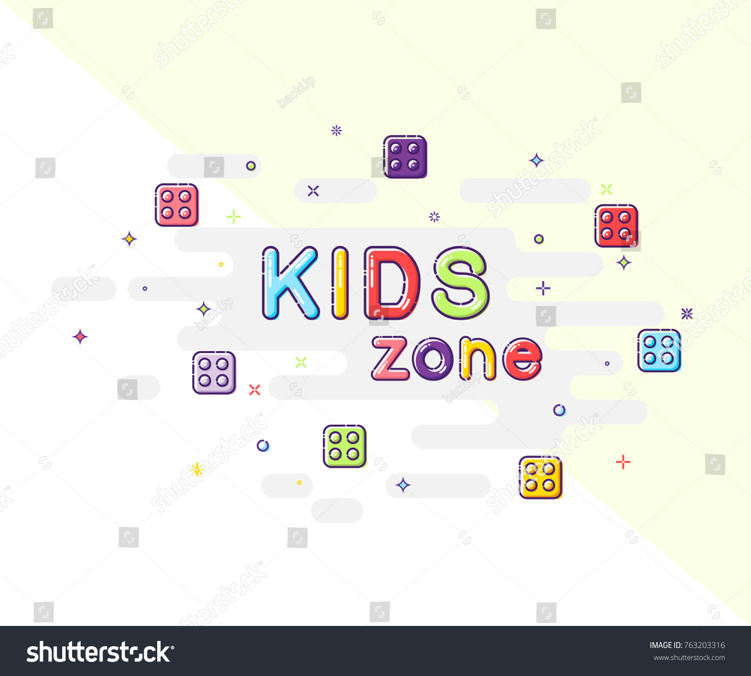 Vector Kids Zone Text On Sparkling Stock Vector (Royalty Free ...