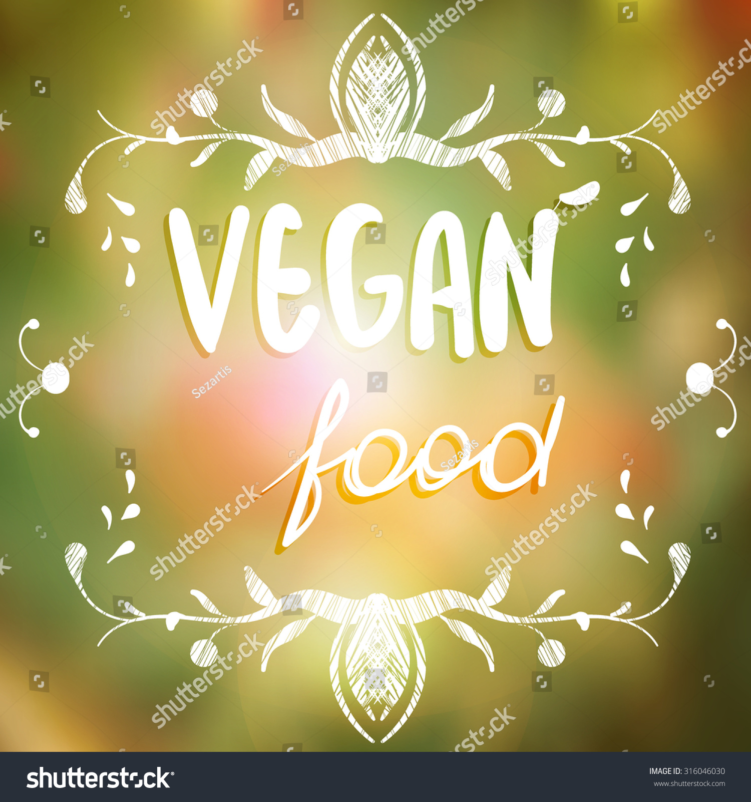 Vector Label Vegan Design Stock Vector (Royalty Free) 316046030 ...