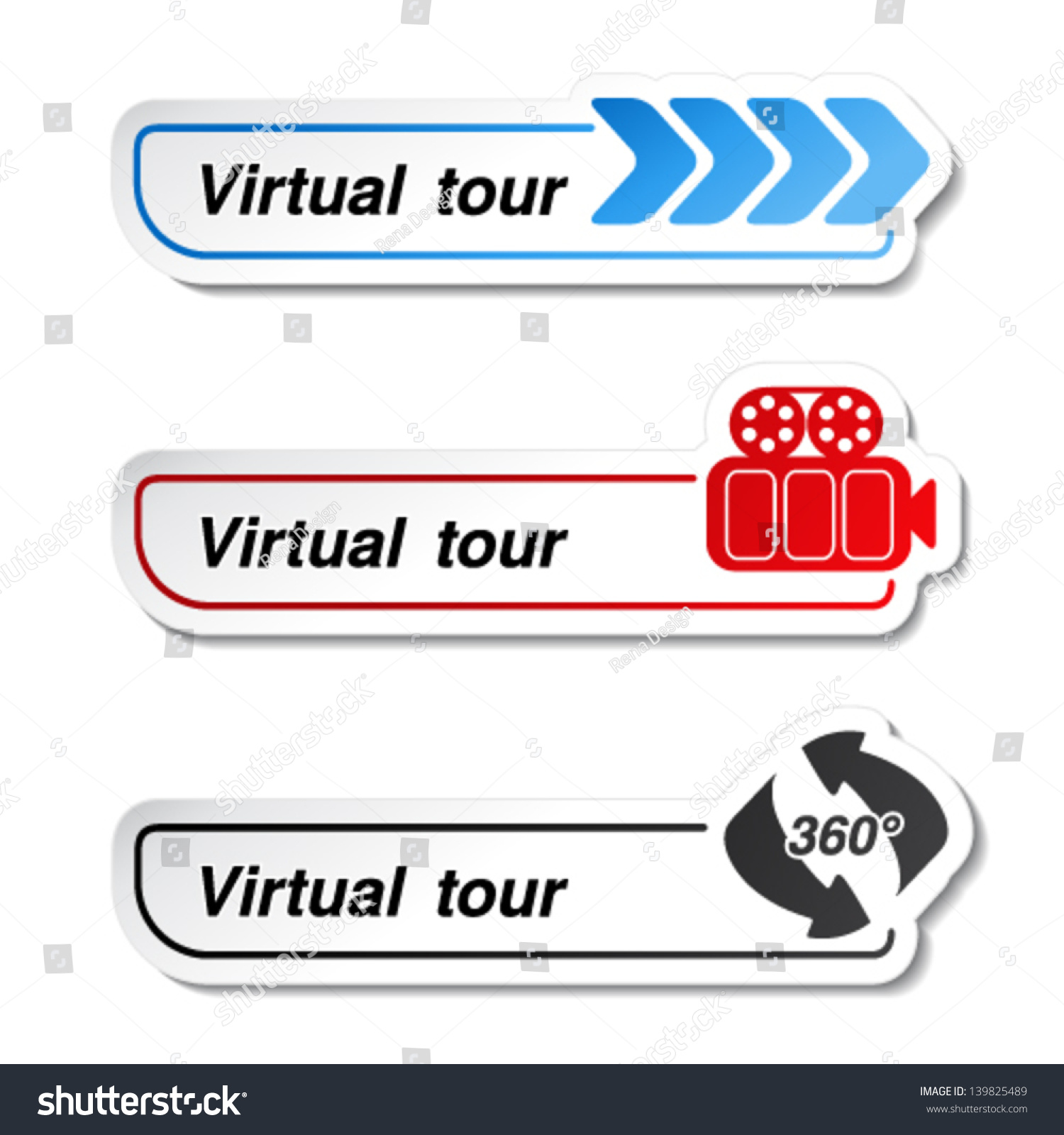 Vector Labels Stickers Virtual Tour: เวกเตอร์สต็อก (ปลอดค่าลิขสิทธิ์ ...
