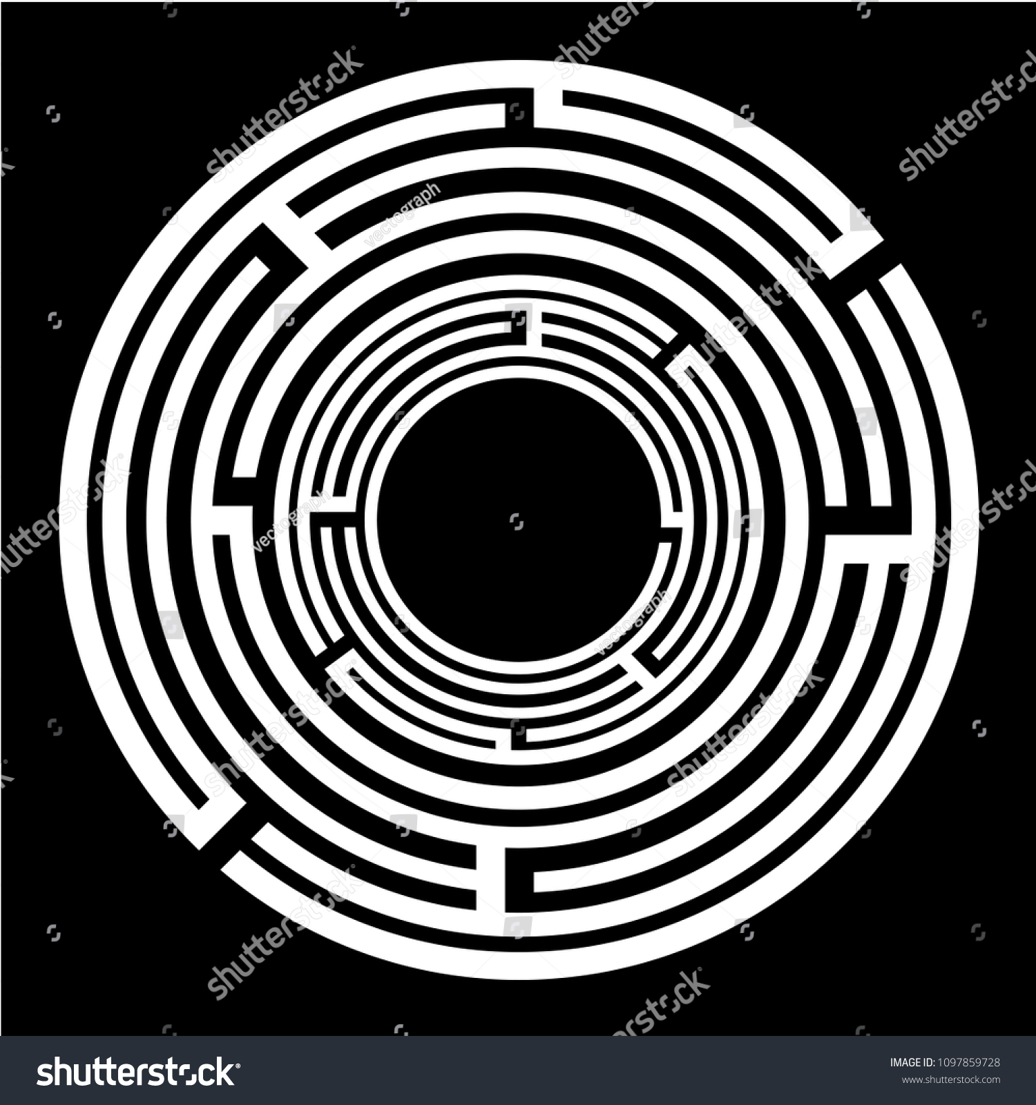Vector Labyrinth Circle Maze Game Illustration Stock Vector (Royalty ...