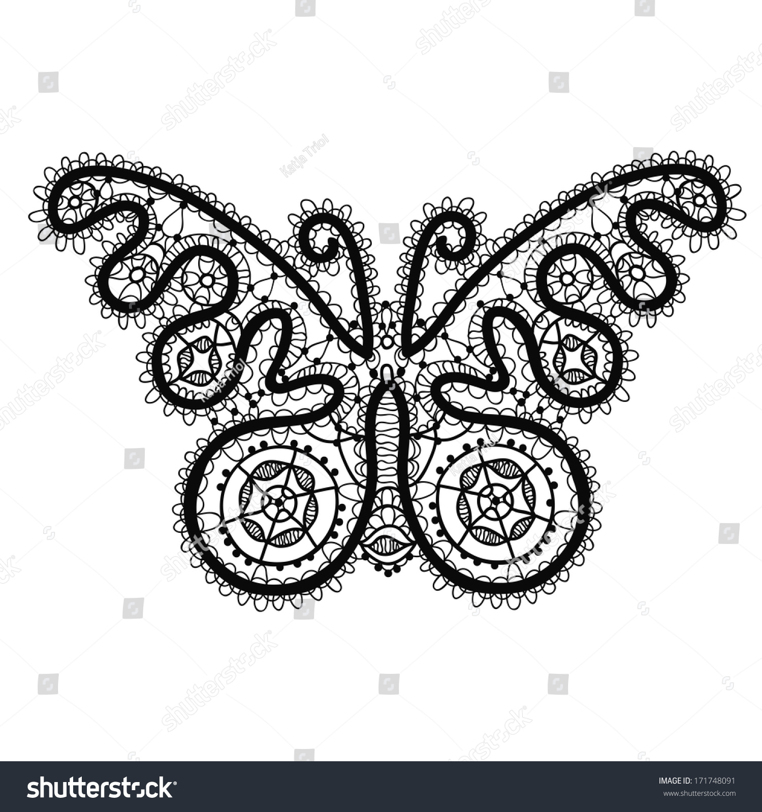 Vector Lace Butterfly Stock Vector (Royalty Free) 171748091 | Shutterstock