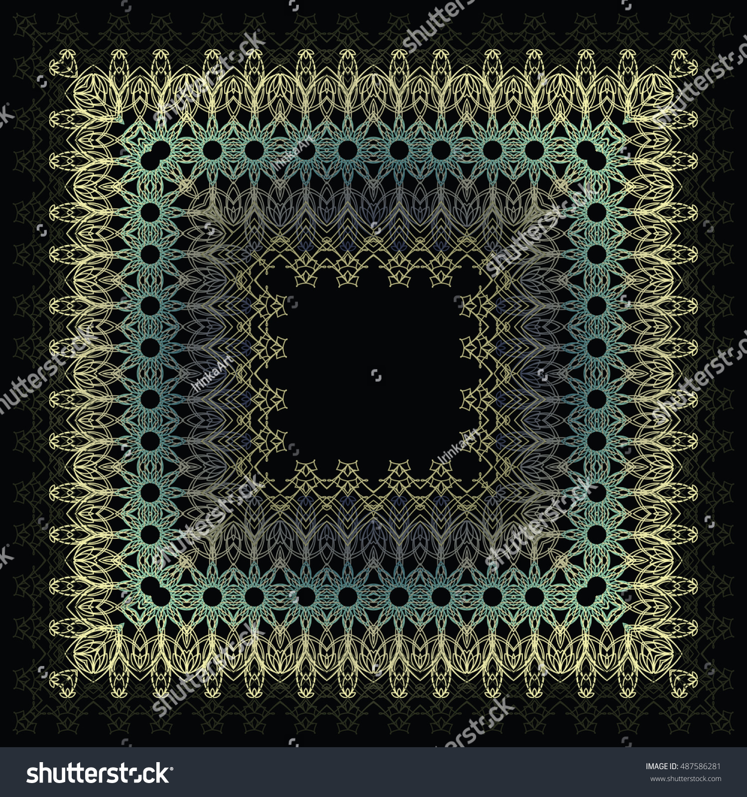 Vector Lace Square Frame Multicolor Gradients Stock Vector (Royalty ...