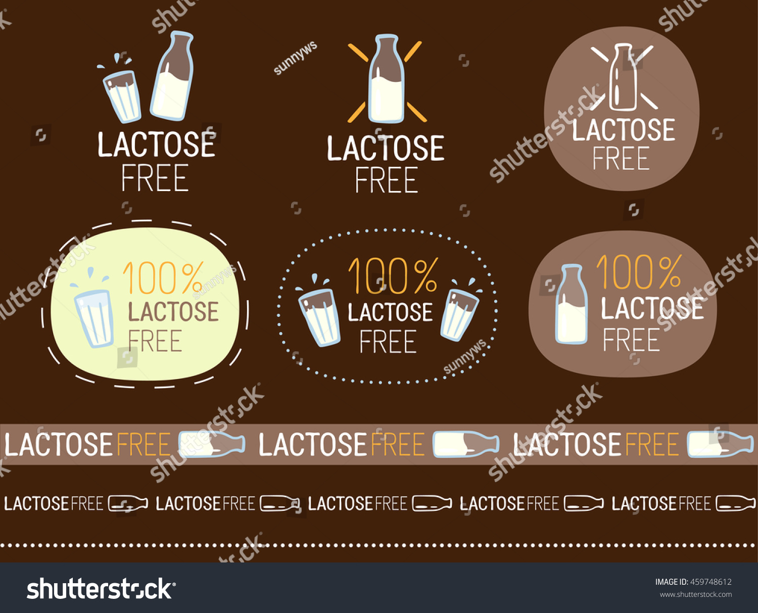 Vector Lactose Free Signs Stock Vector (Royalty Free) 459748612 ...