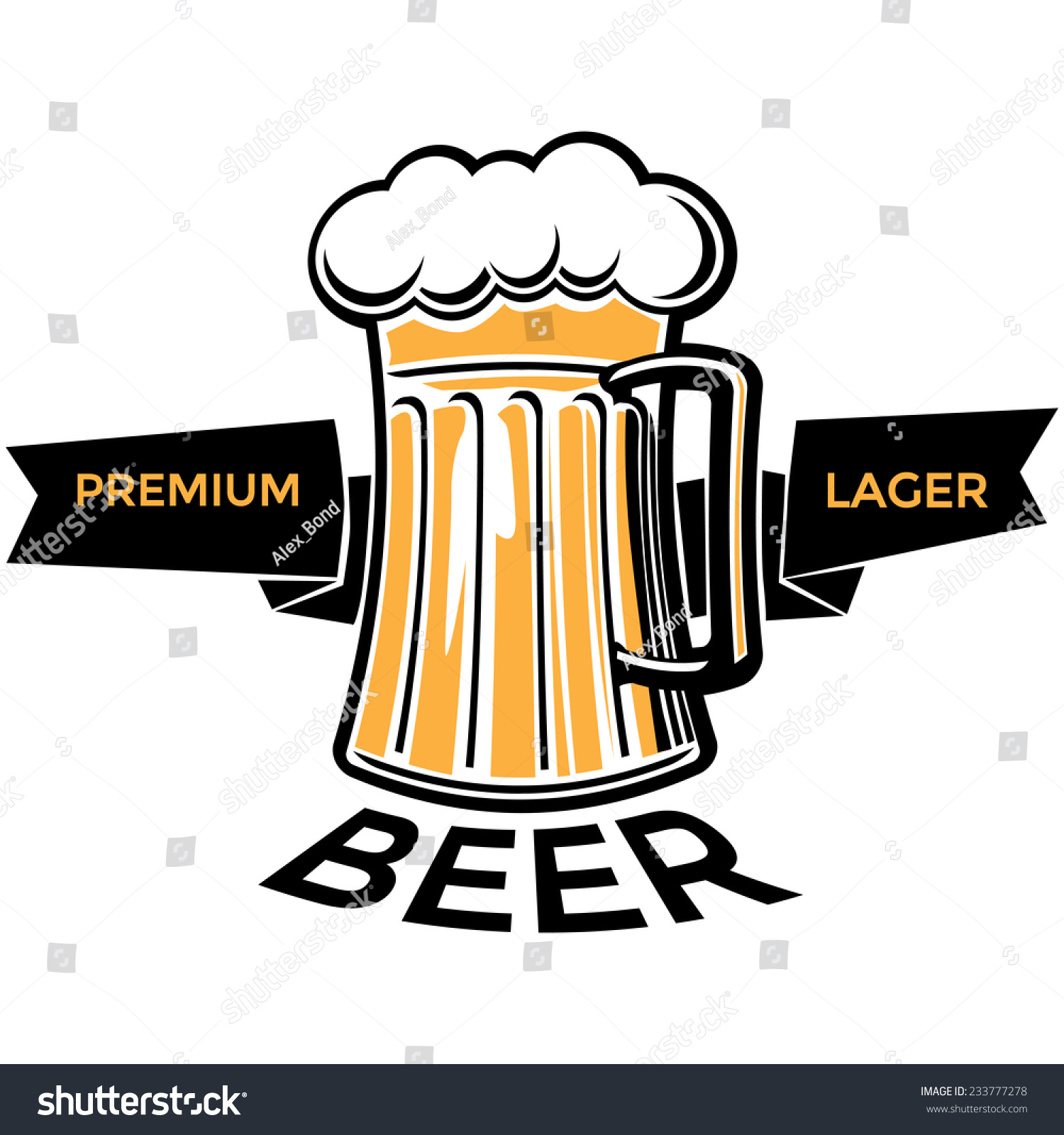 Vector Lager Beer Emblem Stock Vector (Royalty Free) 233777278