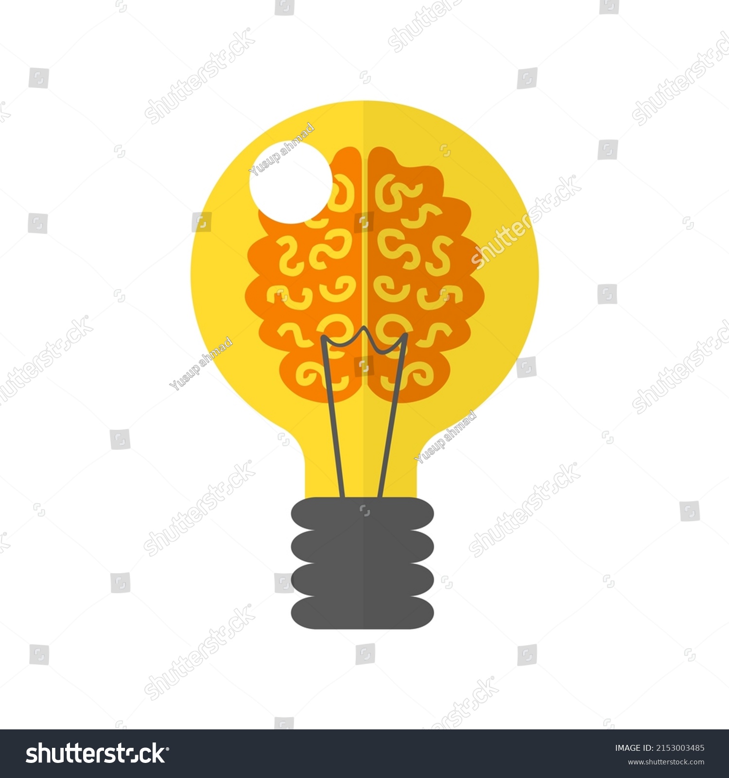 Vector Lamp Brain Concept Stock Vector (Royalty Free) 2153003485 ...