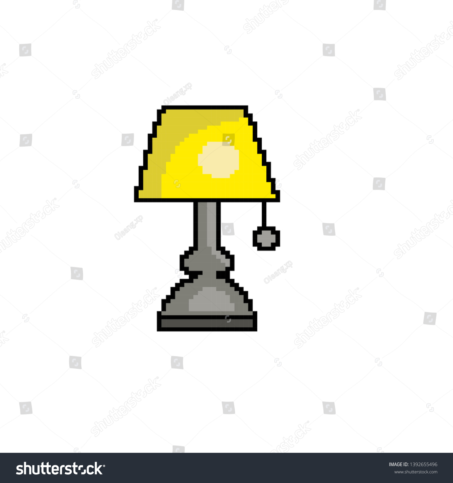Vector Lamp Concept Pixel Art Stock Vector (Royalty Free) 1392655496
