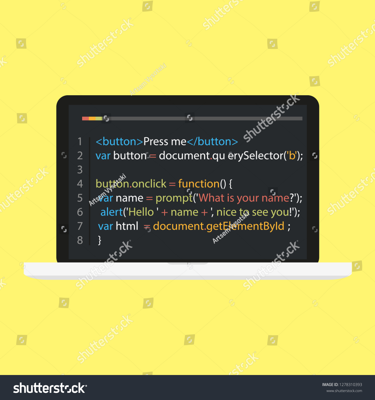Vector Laptop Coding Concept Web Developer Stock Vector Royalty Free 1278310393 Shutterstock