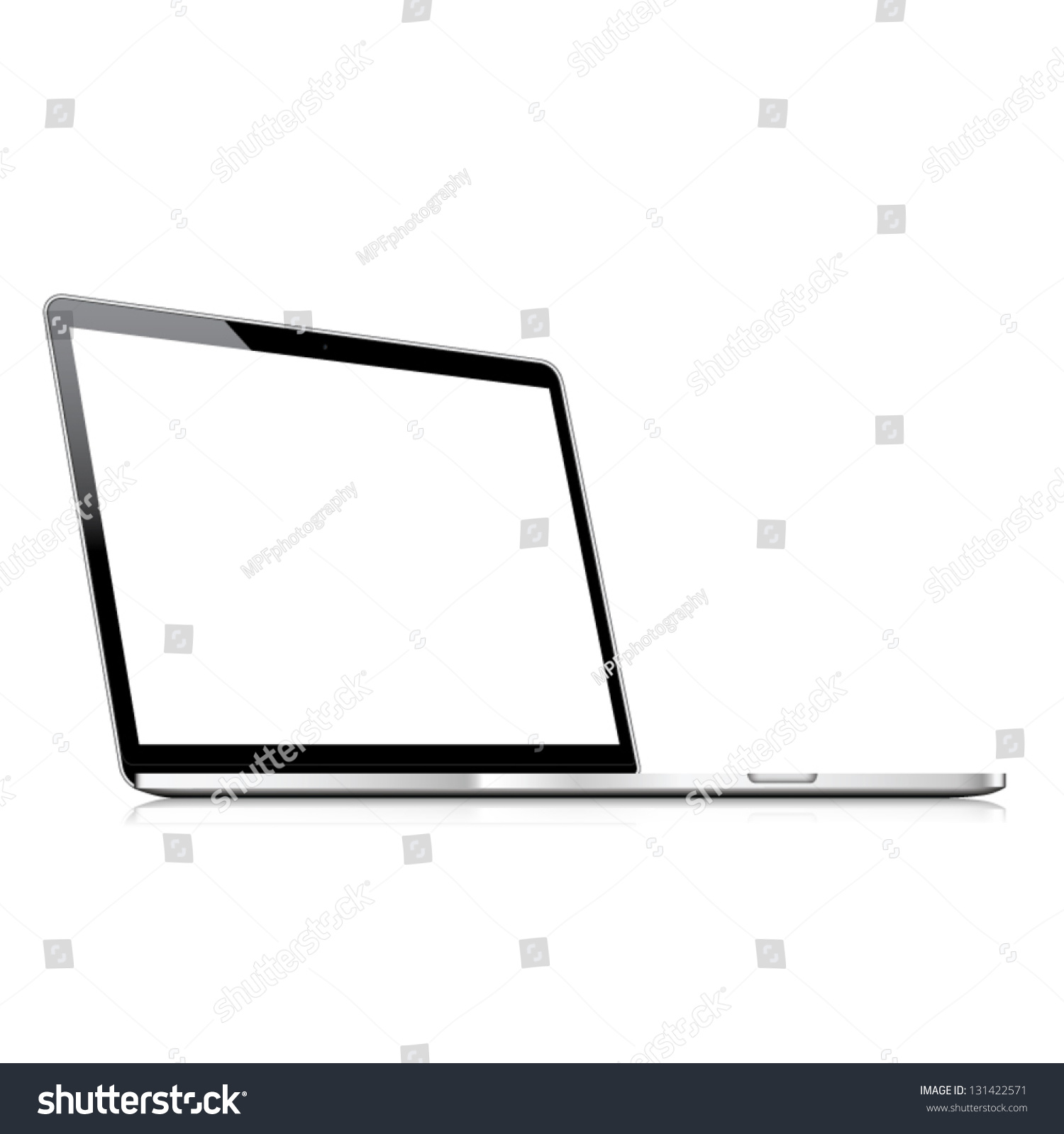Vector Laptop Isolated On White Empty Stock Vector (Royalty Free) 131422571