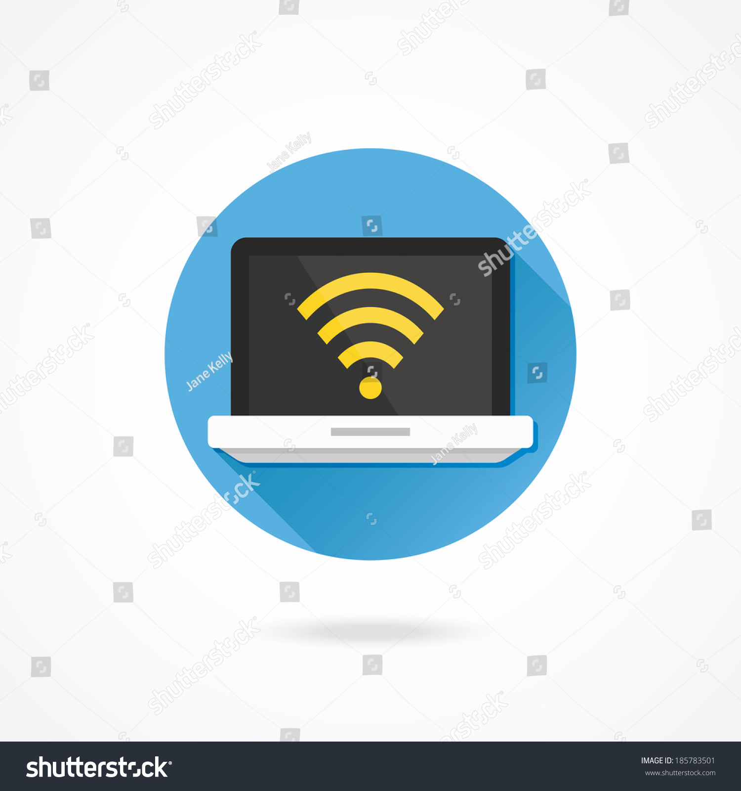 Vector Laptop Wifi Icon Stock Vector 185783501 - Shutterstock