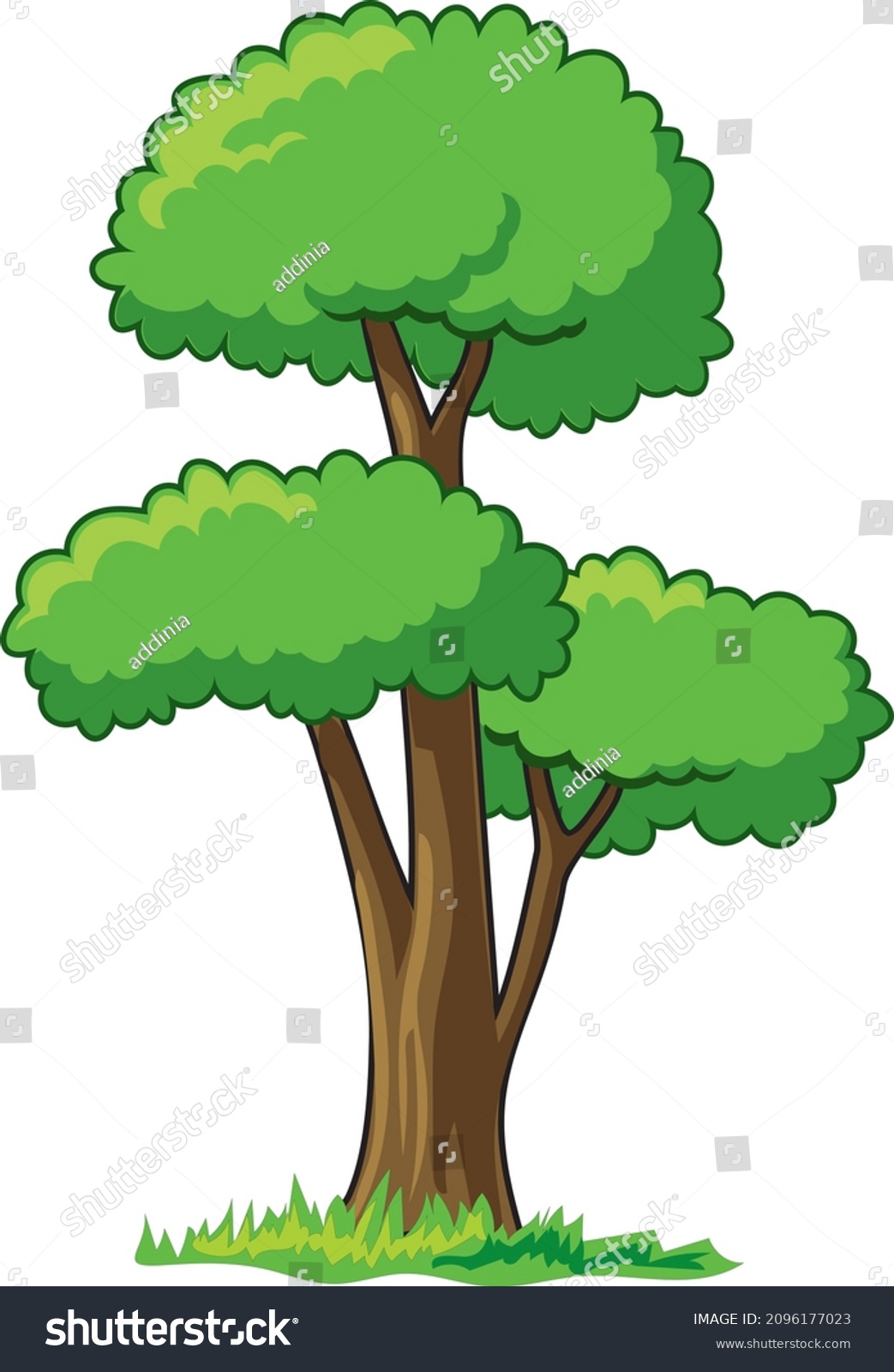 Vector Large Tree Cartoon Illustration Stock Vector (Royalty Free ...