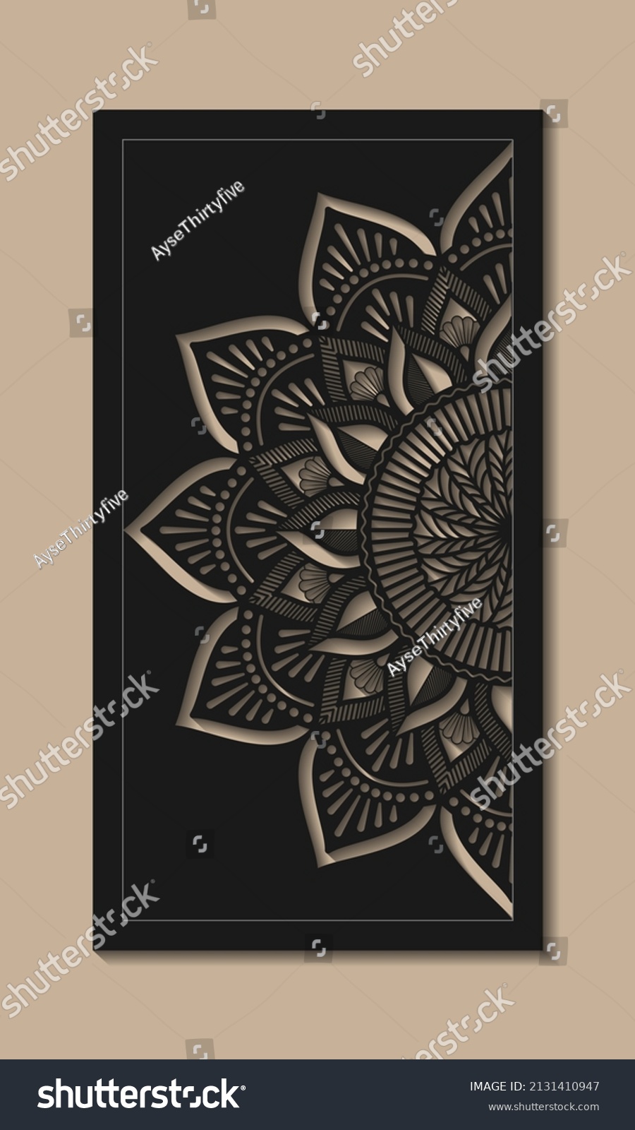 Vector Laser Cut Panel Seamless Mandala Stock Vector (Royalty Free ...