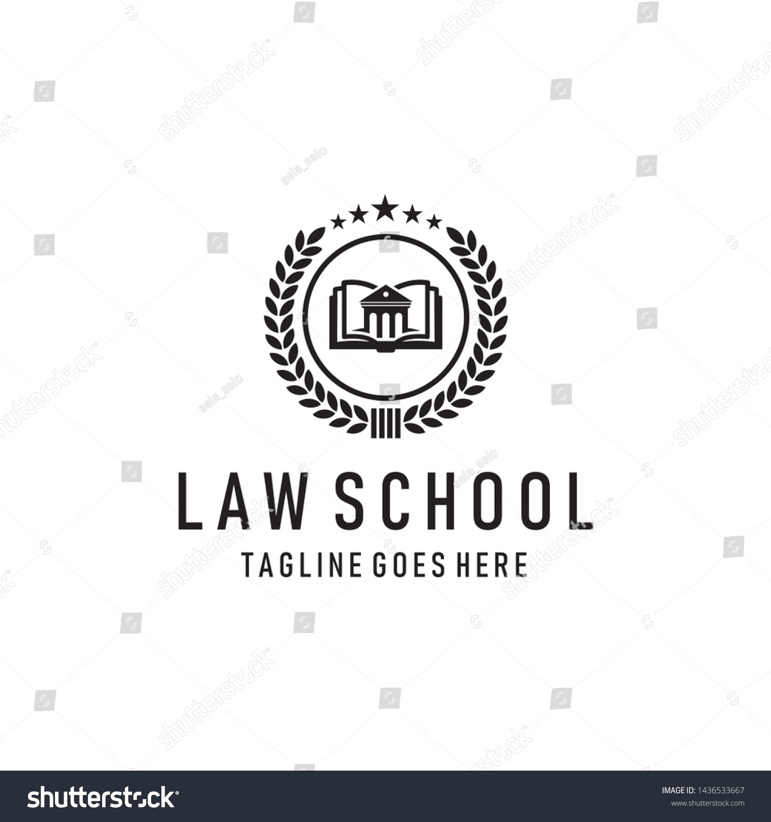 Vector Law School Logo Template Stock Vector (Royalty Free) 1436533667 ...
