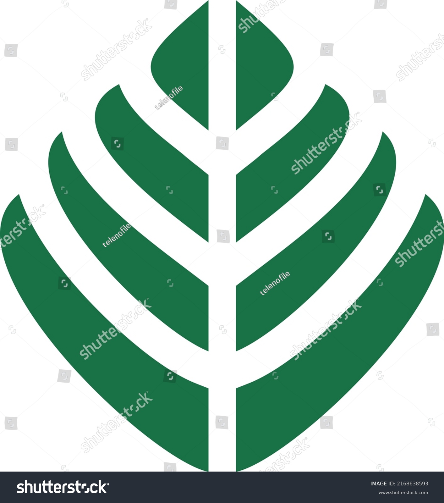 Vector Leaf Logo Design Template Icon Stock Vector (Royalty Free ...