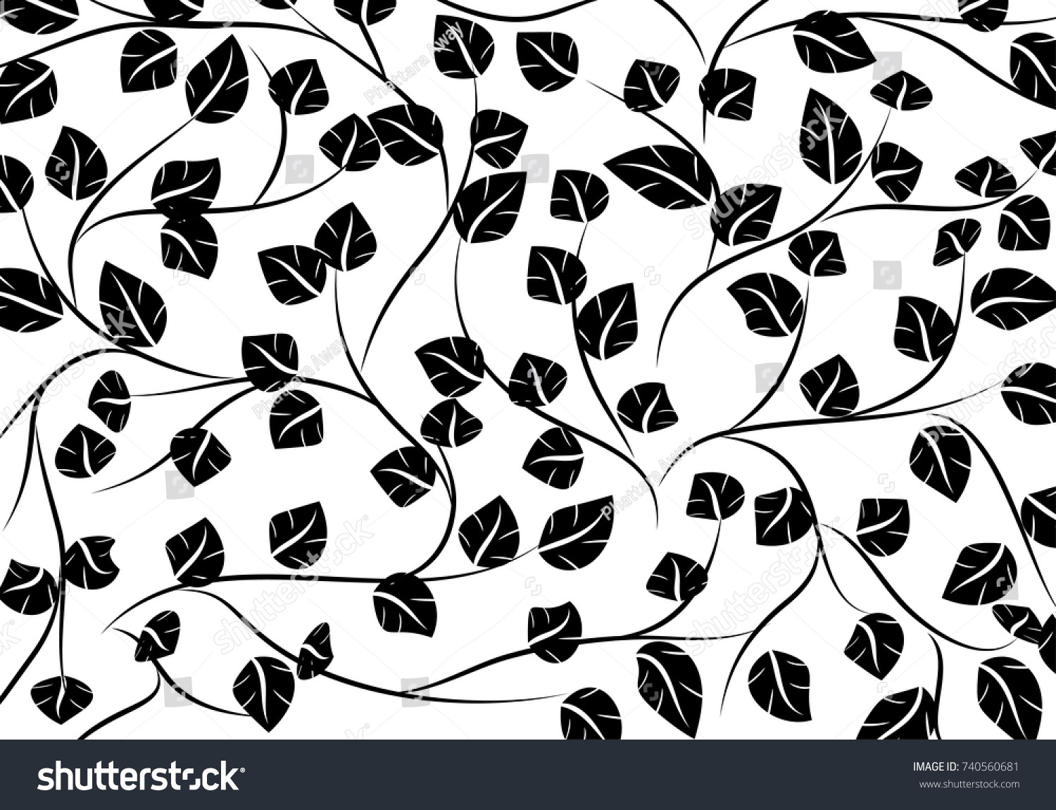 Vector Leaf Pattern Background Design Stok Vektör (Telifsiz) 740560681 ...