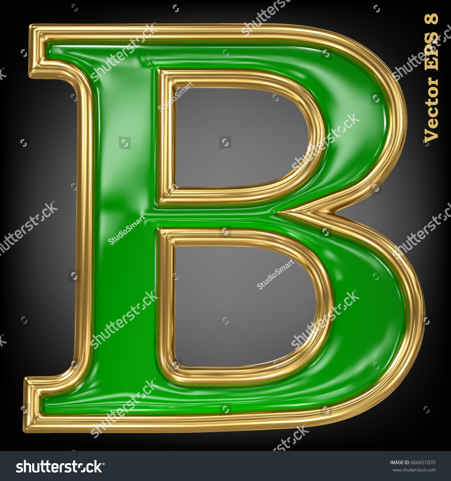 Vector Letter B Gold Solid Alphabet Stock Vector (Royalty Free) 666651070