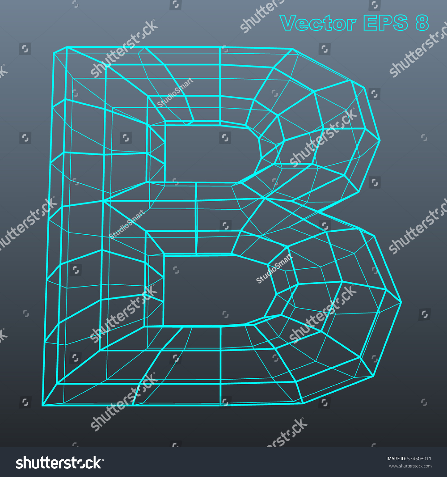 Vector Letter B Stylized Polygonal Wireframe Stock Vector (Royalty Free ...