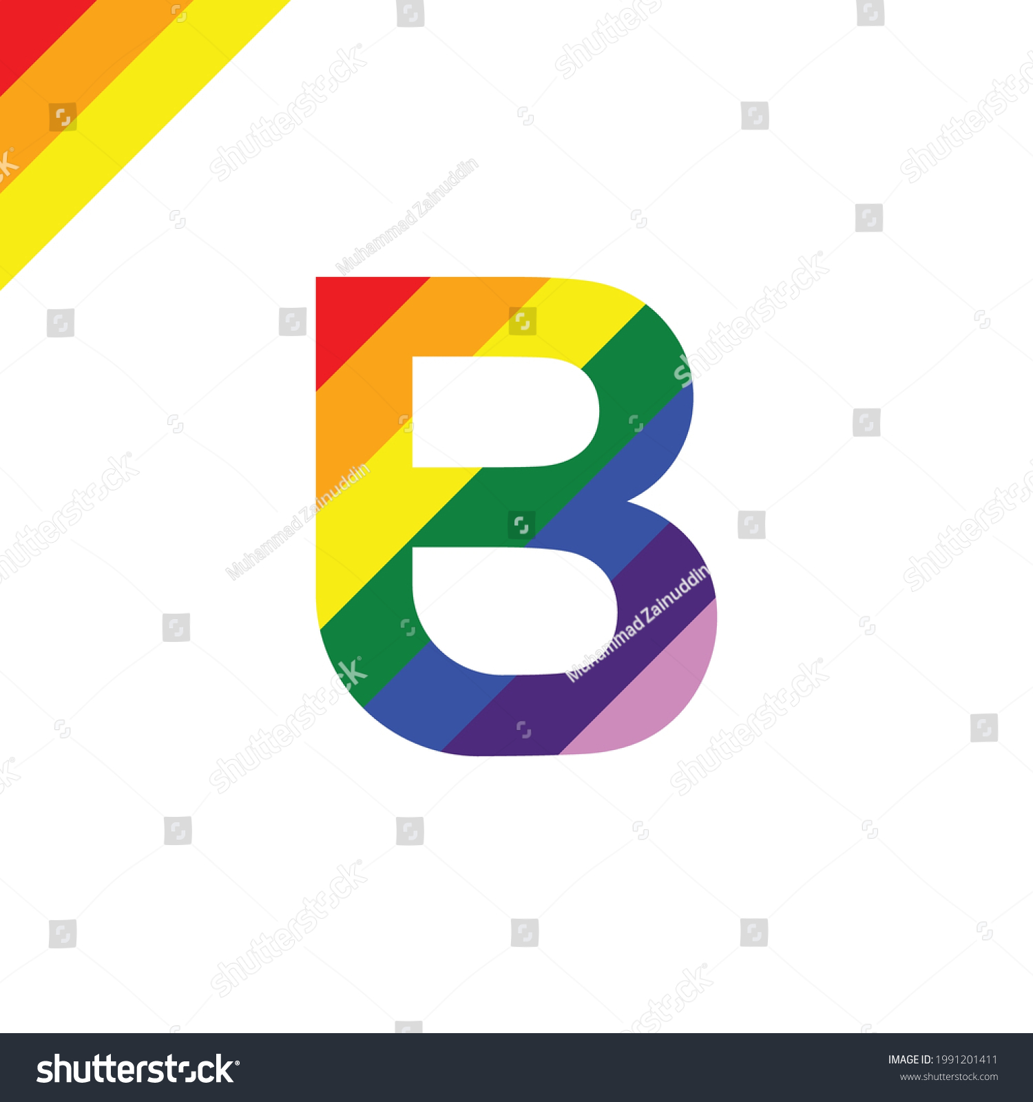 Vector Letter B Rainbow Color Stock Vector (Royalty Free) 1991201411