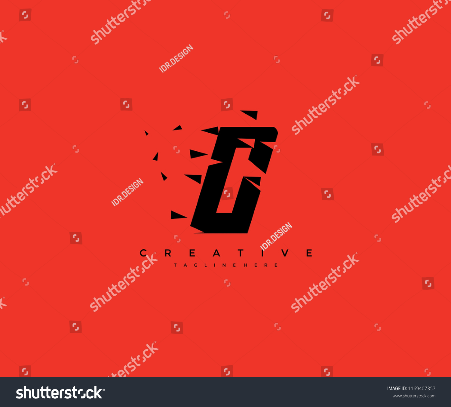 Vector Letter C Triangle Pixel Stylish Stock Vector (Royalty Free ...