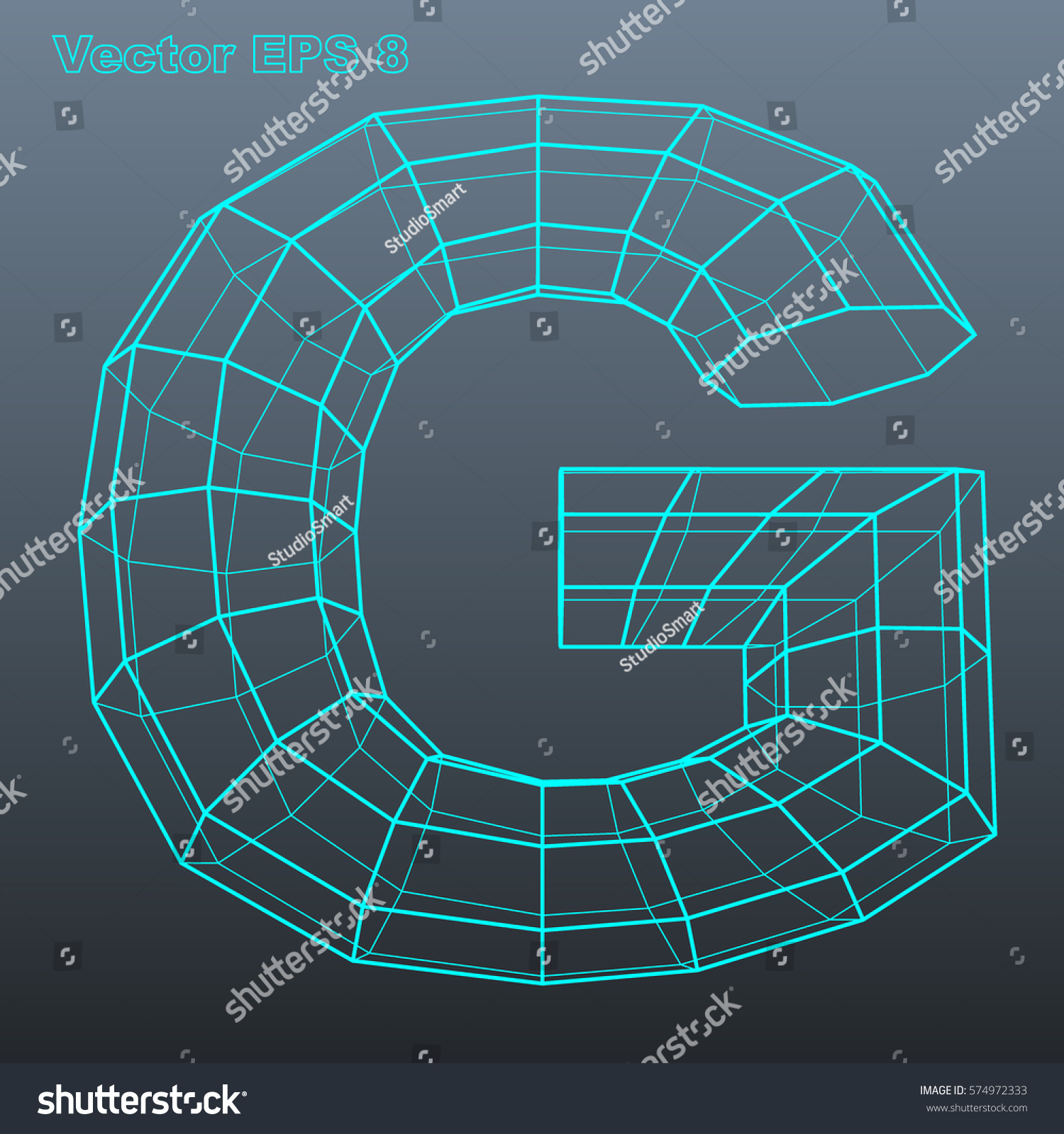 Vector Letter G Stylized Polygonal Wireframe Stock Vector (Royalty Free ...