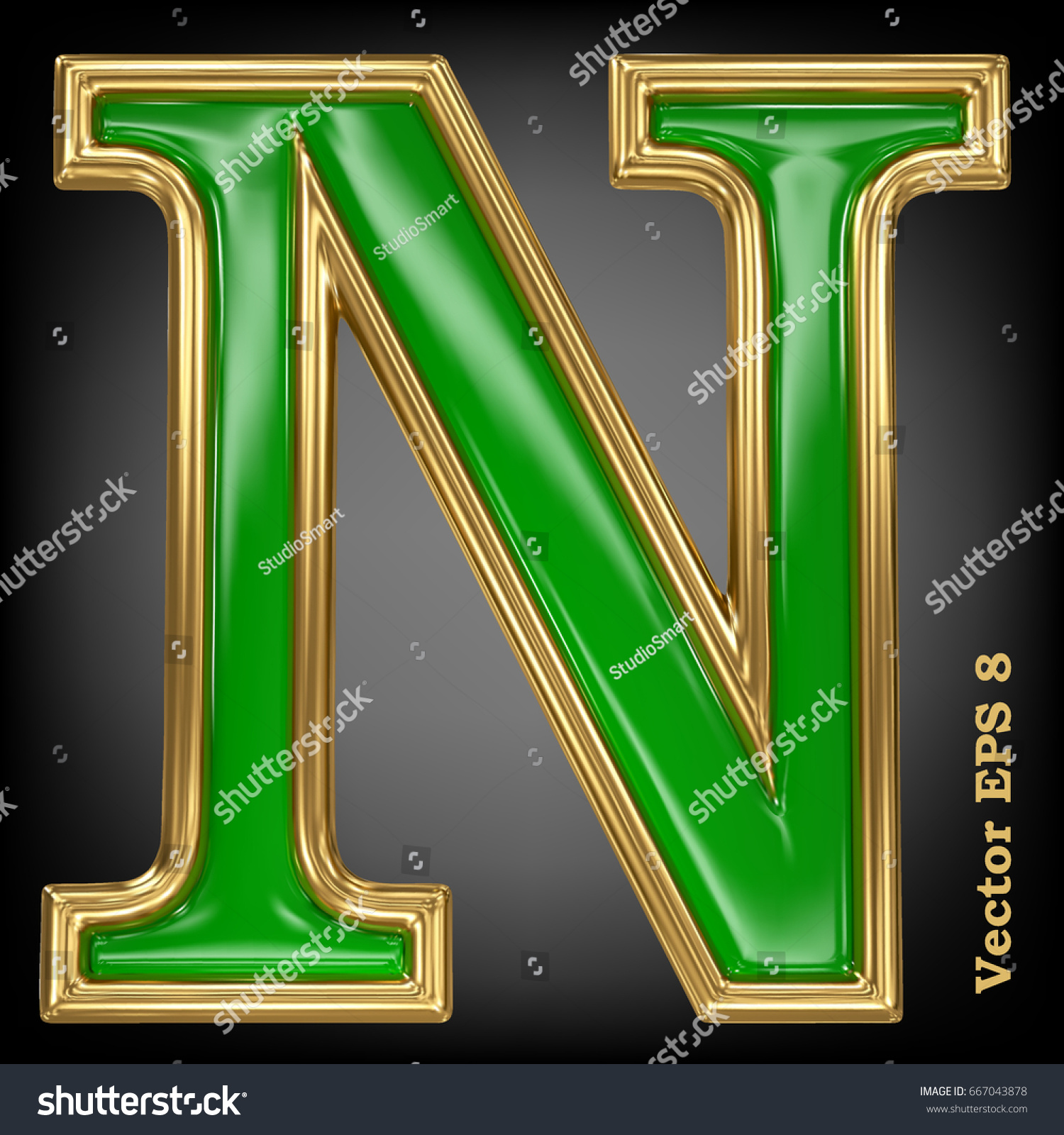 Vector Letter N Gold Solid Alphabet 库存矢量图（免版税）667043878 | Shutterstock