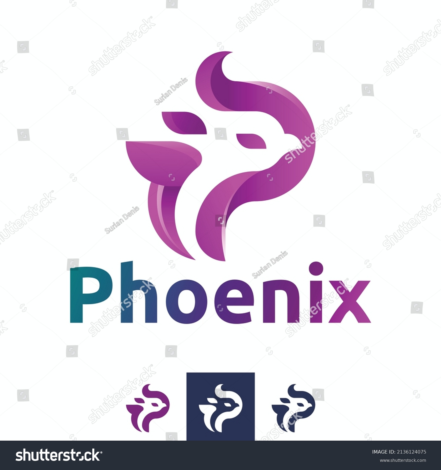 Vector Letter P Phoenix Logo Design Stock Vector (Royalty Free ...