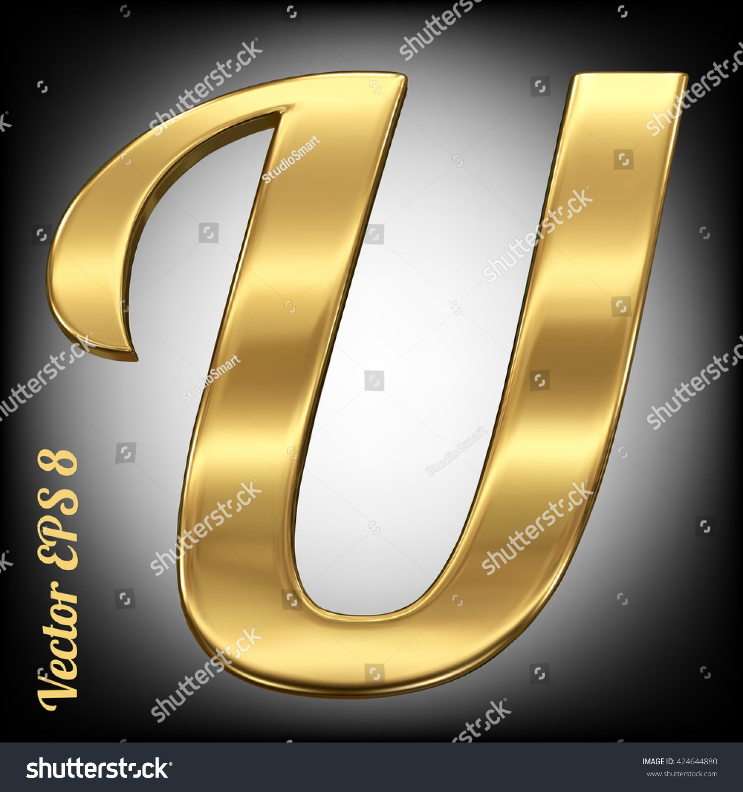 Vector Letter U Gold Solid Alphabet Stock Vector (Royalty Free ...