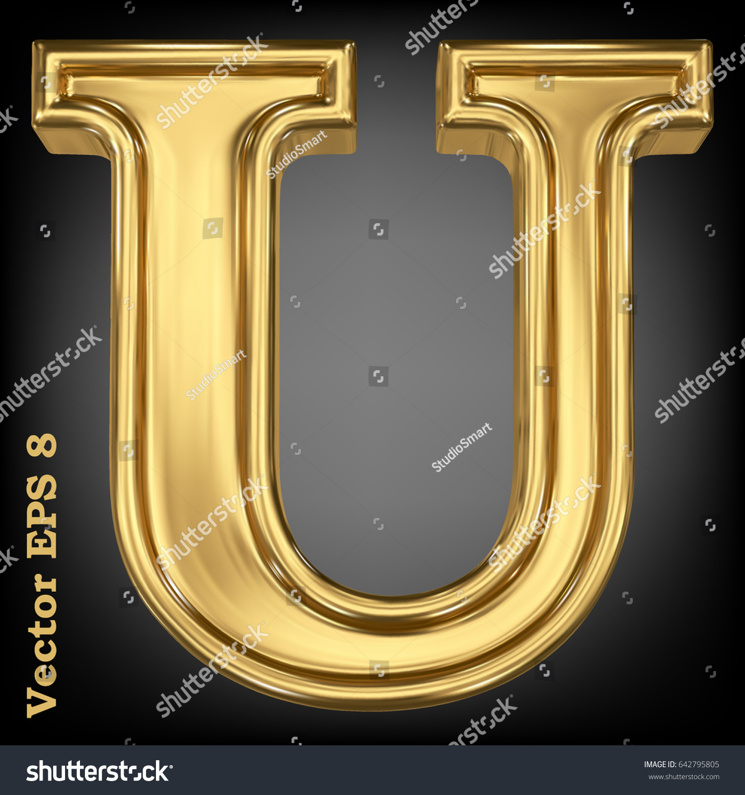 Vector Letter U Gold Solid Alphabet Stock Vector (Royalty Free ...
