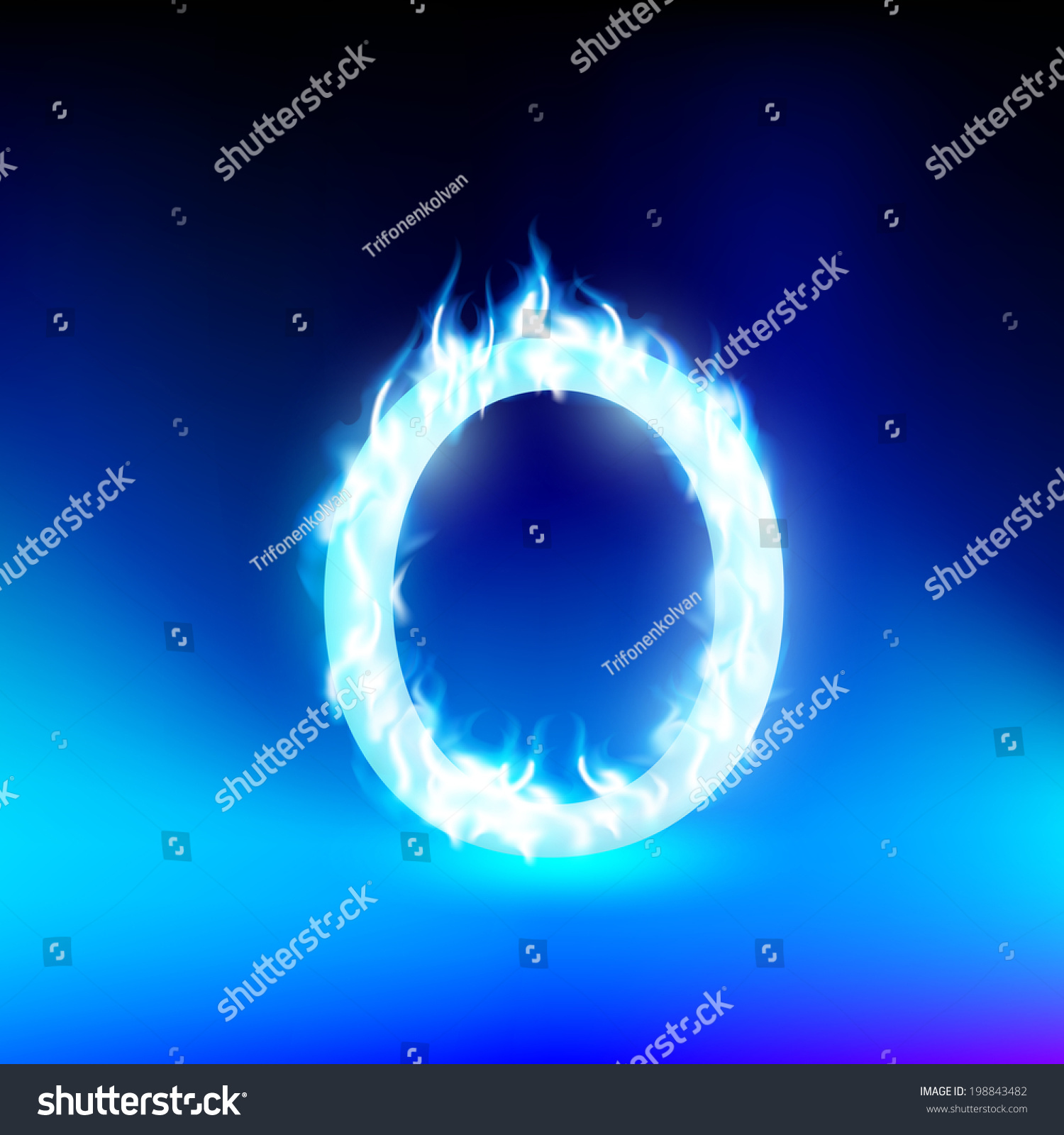Vector Letter Blue Fire Stock Vector (Royalty Free) 198843482 ...
