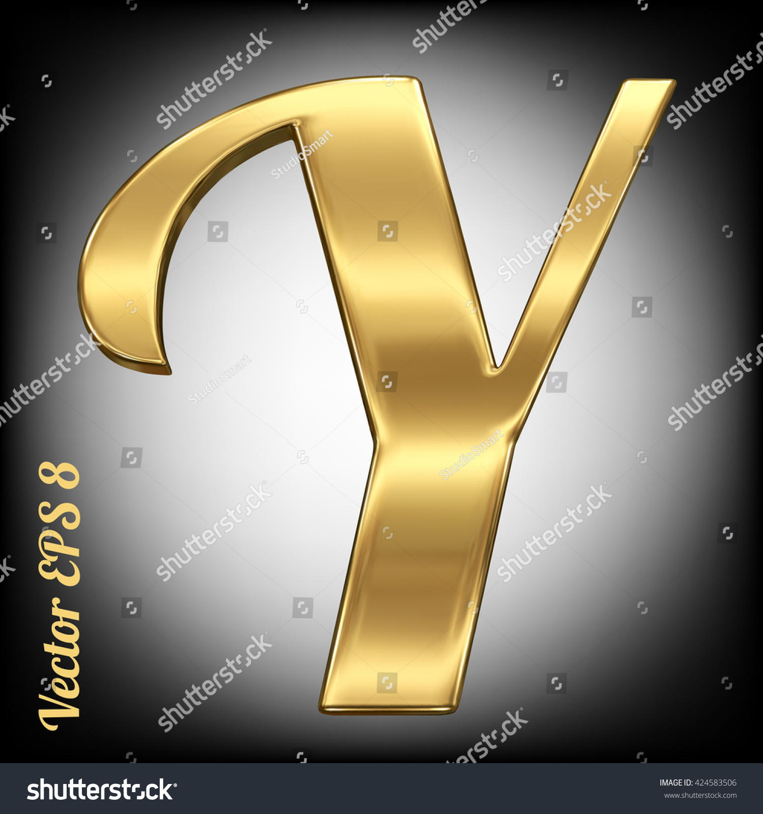 Vector Letter Y Gold Solid Alphabet Stock Vector (Royalty Free) 424583506