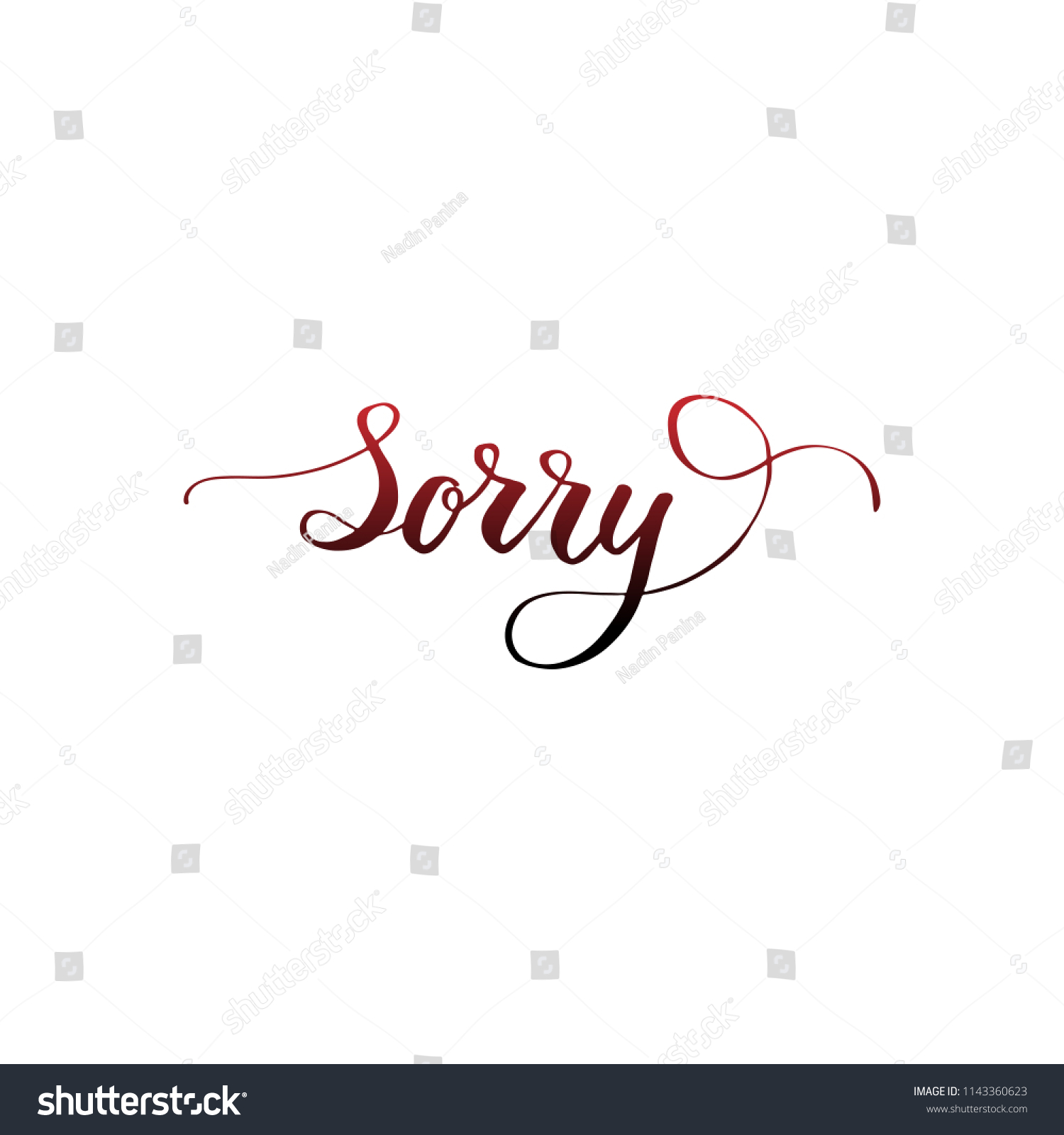 Vector Lettering Text Sorry Red Black Stock Vector (Royalty Free ...
