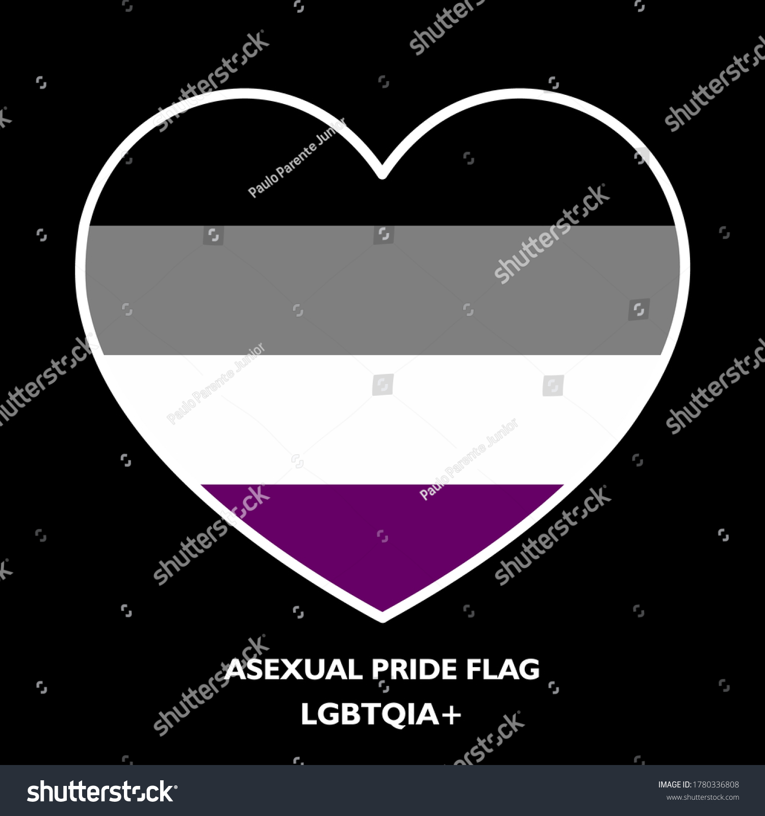 Vector Lgbt Asexual Pride Flag Stock Vector (Royalty Free) 1780336808 ...