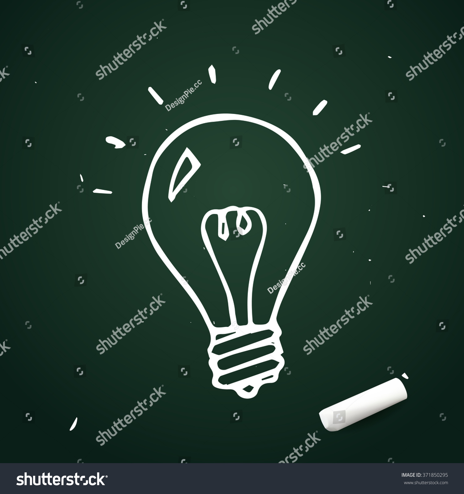 Vector Light Bulb Hand Drawn Chalk Stock Vector (Royalty Free) 371850295