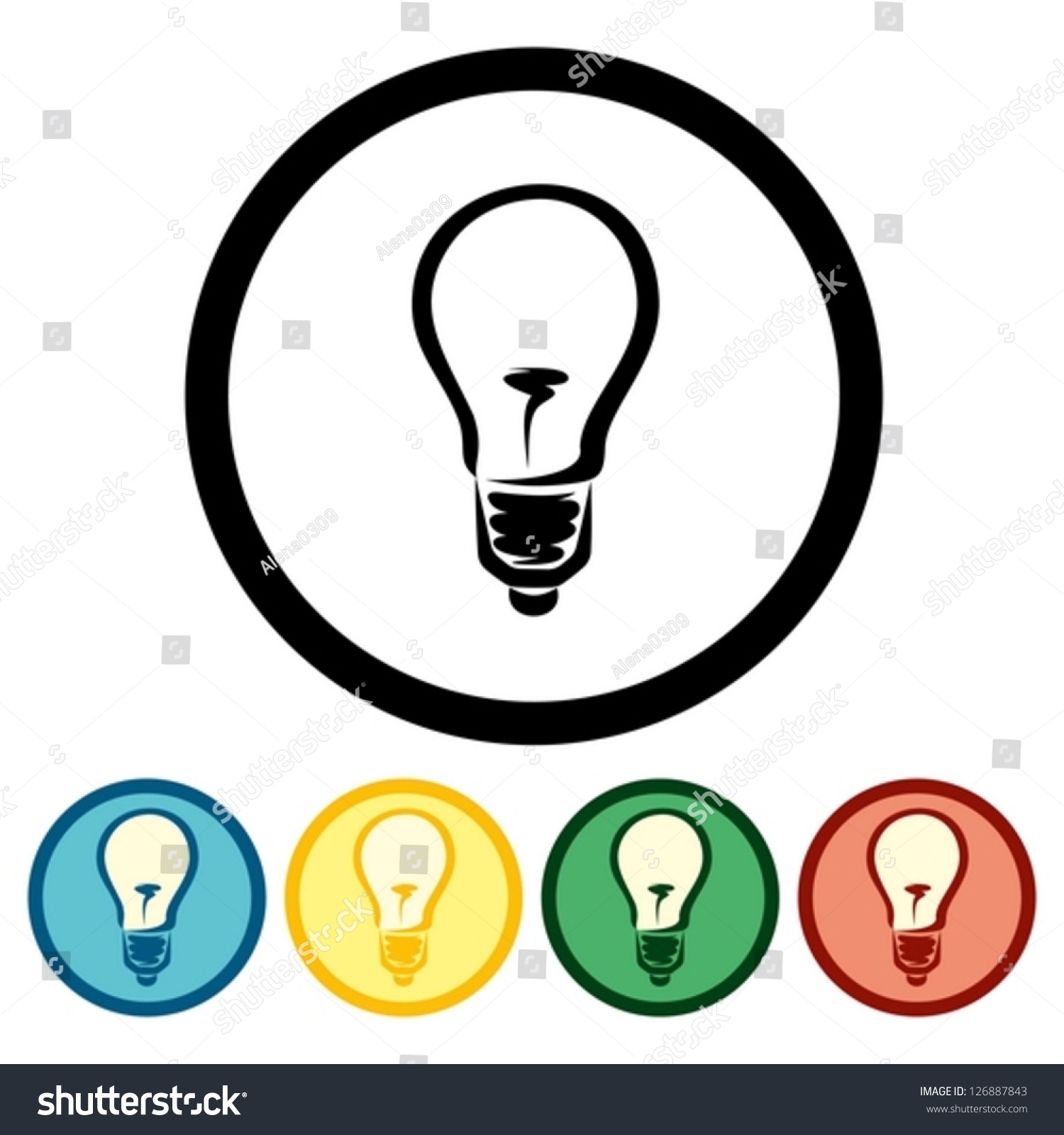 Vector Light Bulb Illustration Stock Vector (Royalty Free) 126887843 ...