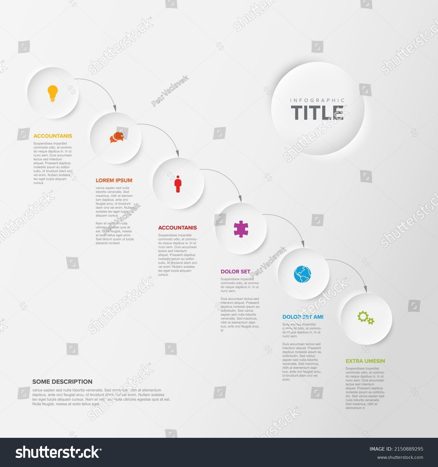 Vector Light Diagonal Progress Steps Template Stock Vector (Royalty ...