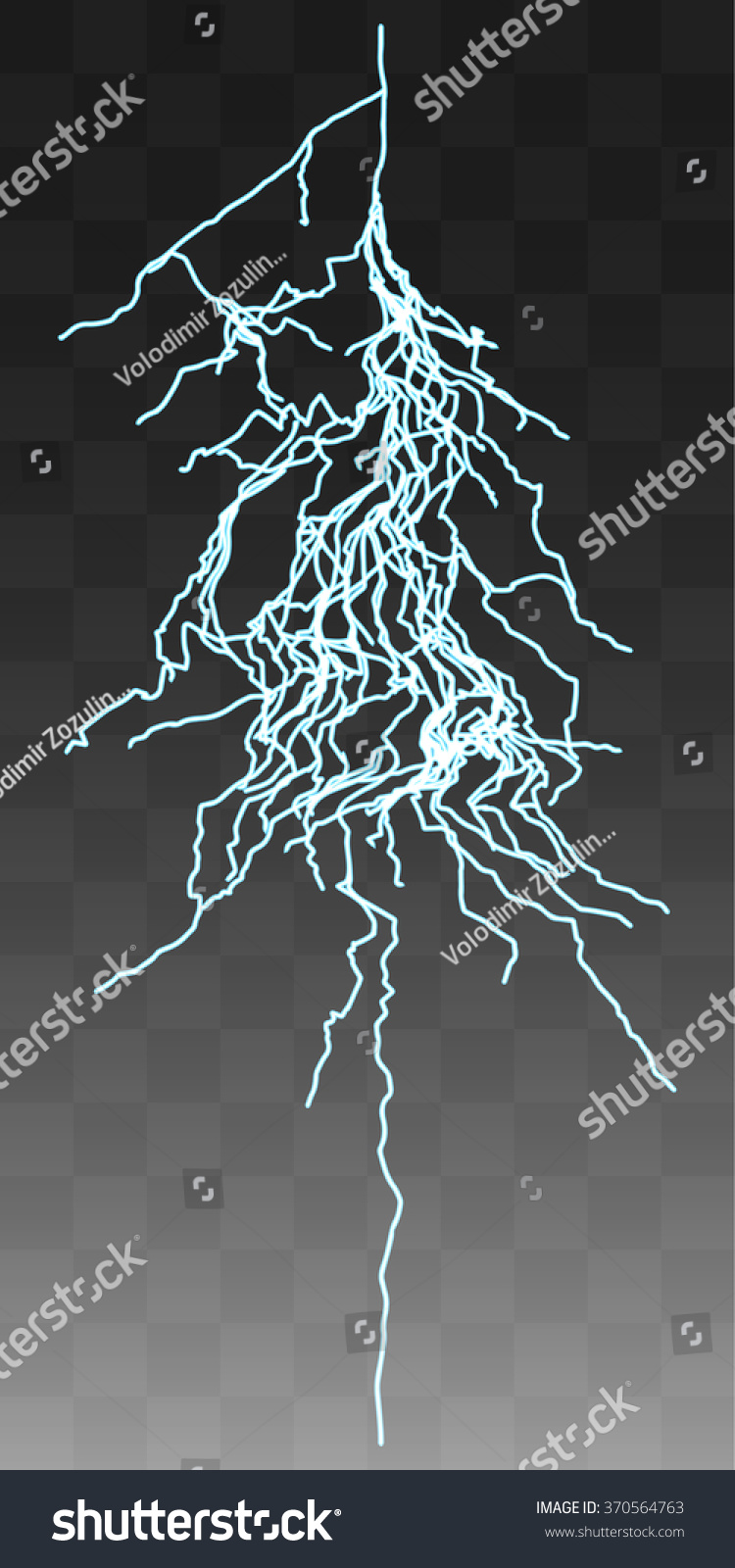 Vector Lightnings Thunderbolt On Transparent Stock Vector (Royalty Free ...