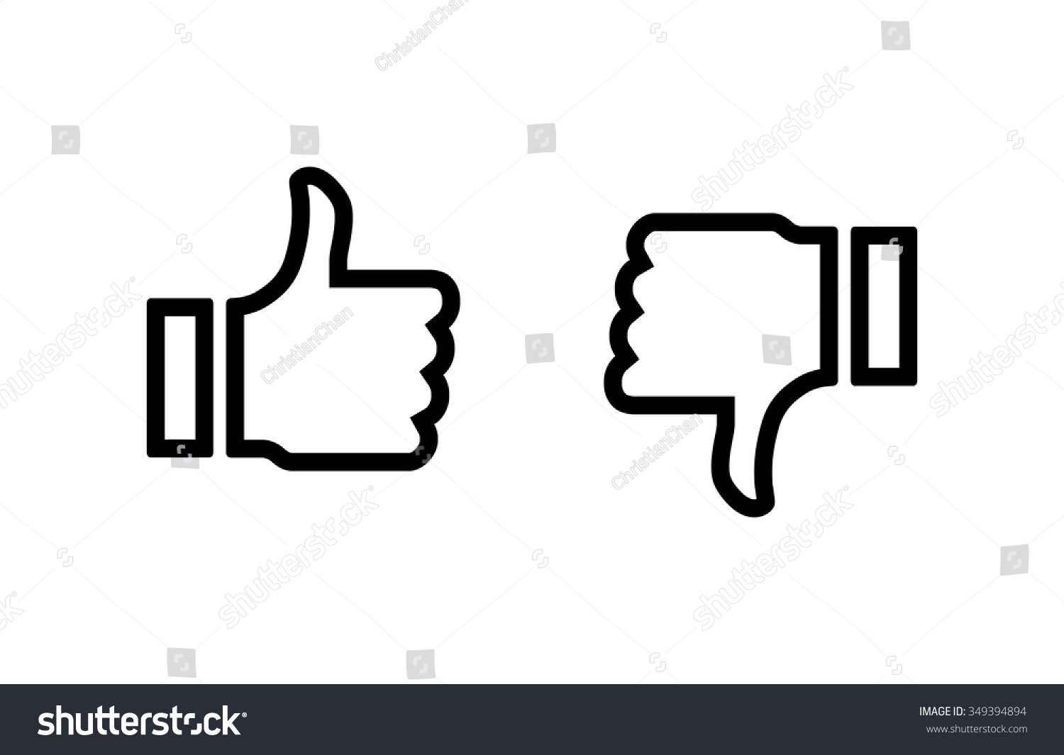 Vector Like Dislike Button Isolated On Stockvector 349394894 - Shutterstock