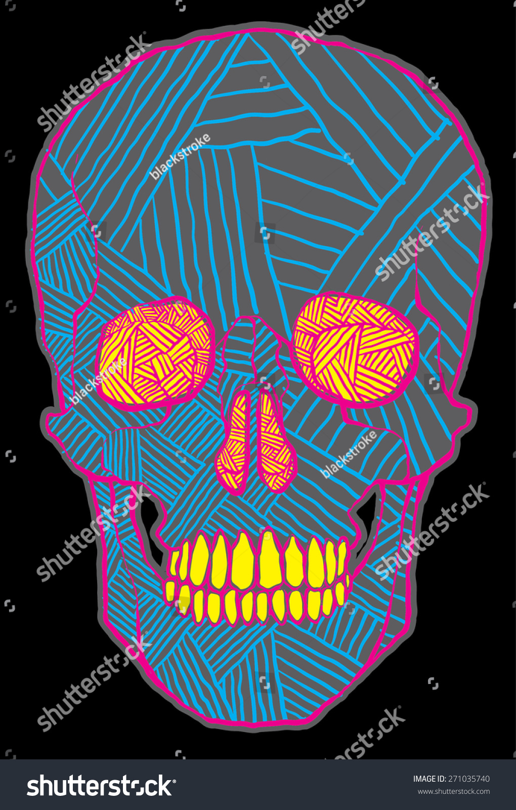 Vector Line Art Skull Stock Vector (Royalty Free) 271035740 | Shutterstock