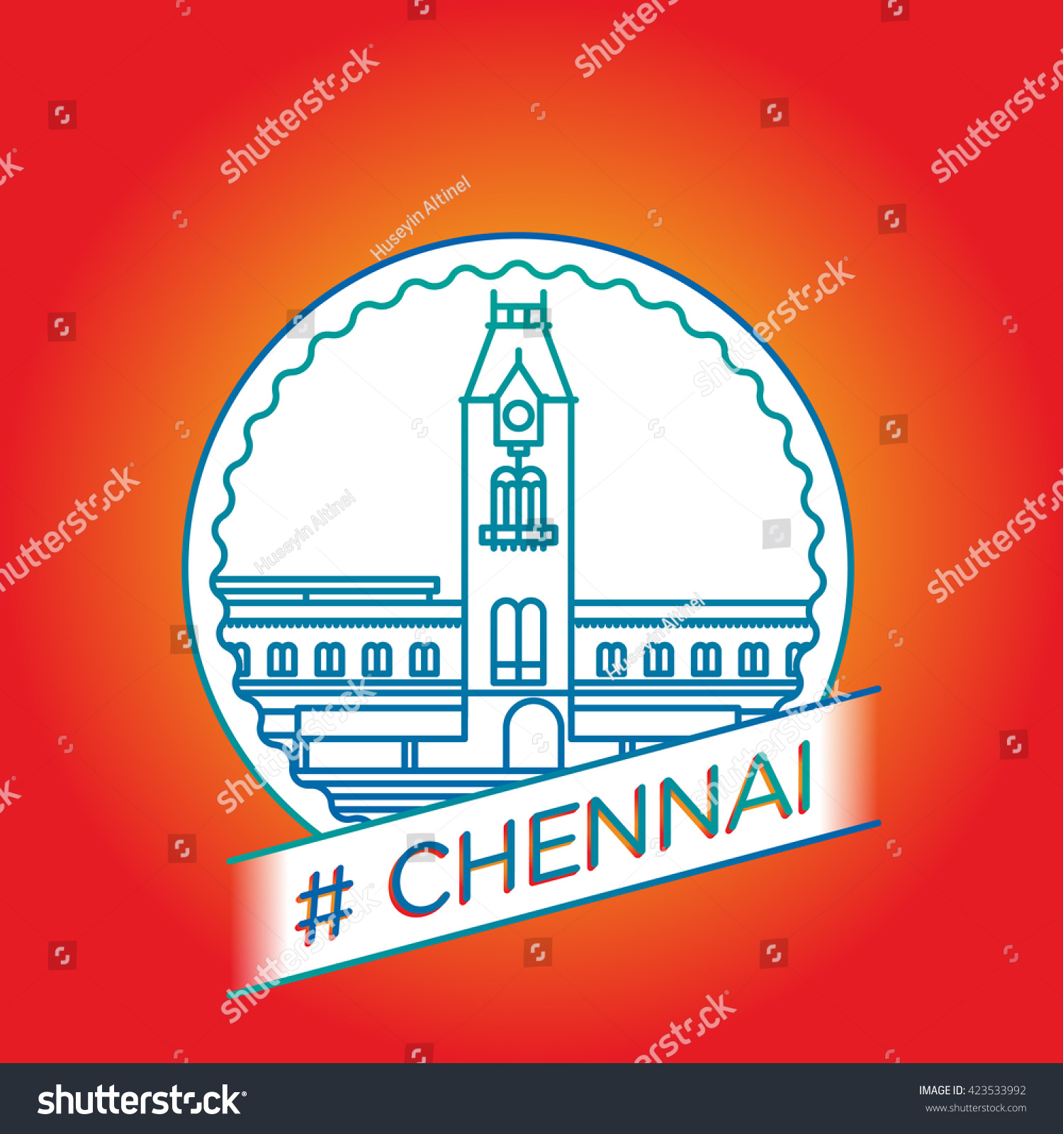 Vector Line Chennai Badge: vector de stock (libre de regalías ...