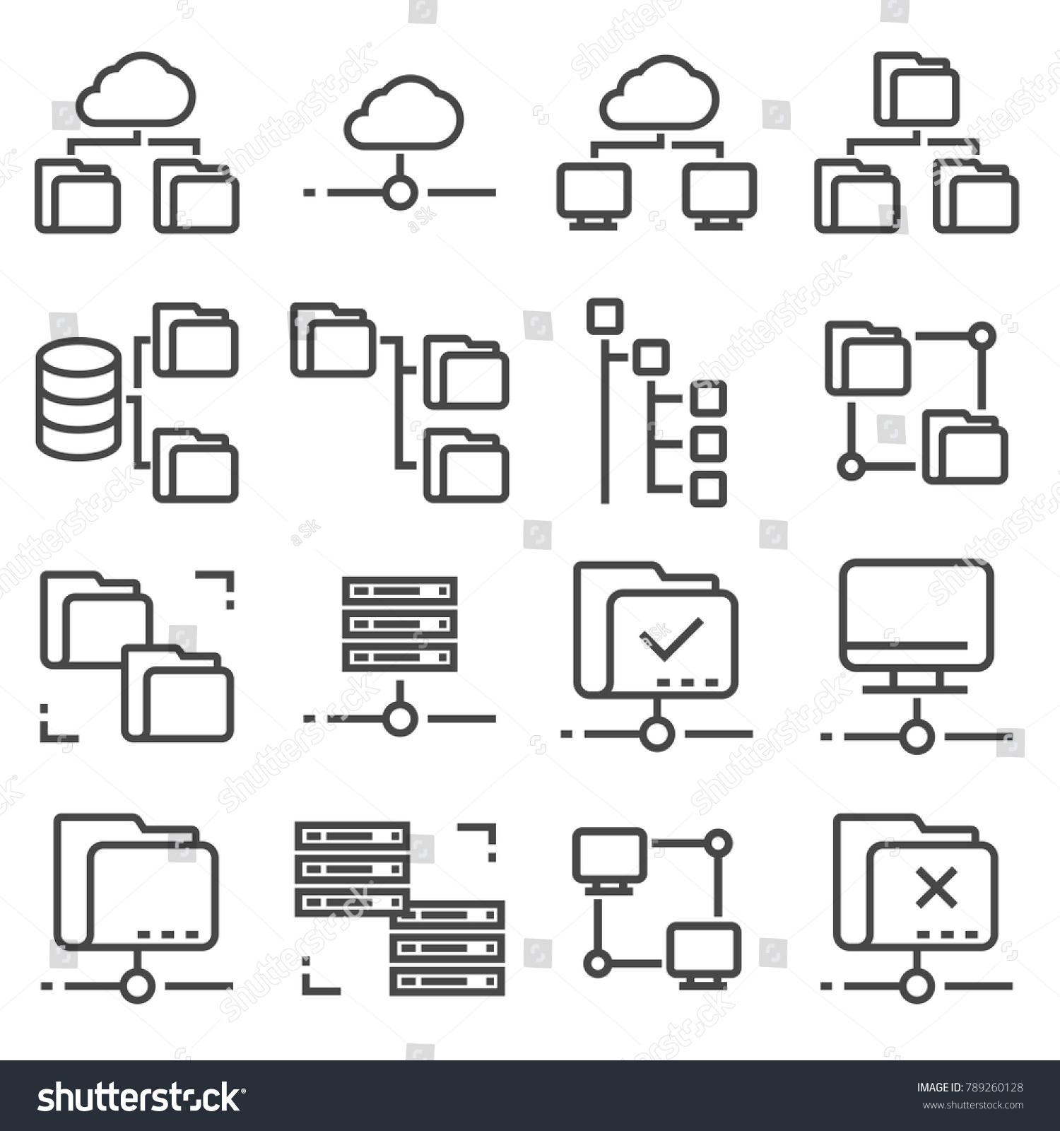Vector Line Folder Tree Icons Set Stock Vector (Royalty Free) 789260128 ... Vector Line Folder Tree Icons Set Stock Vector (Royalty Free) 789260128 ...