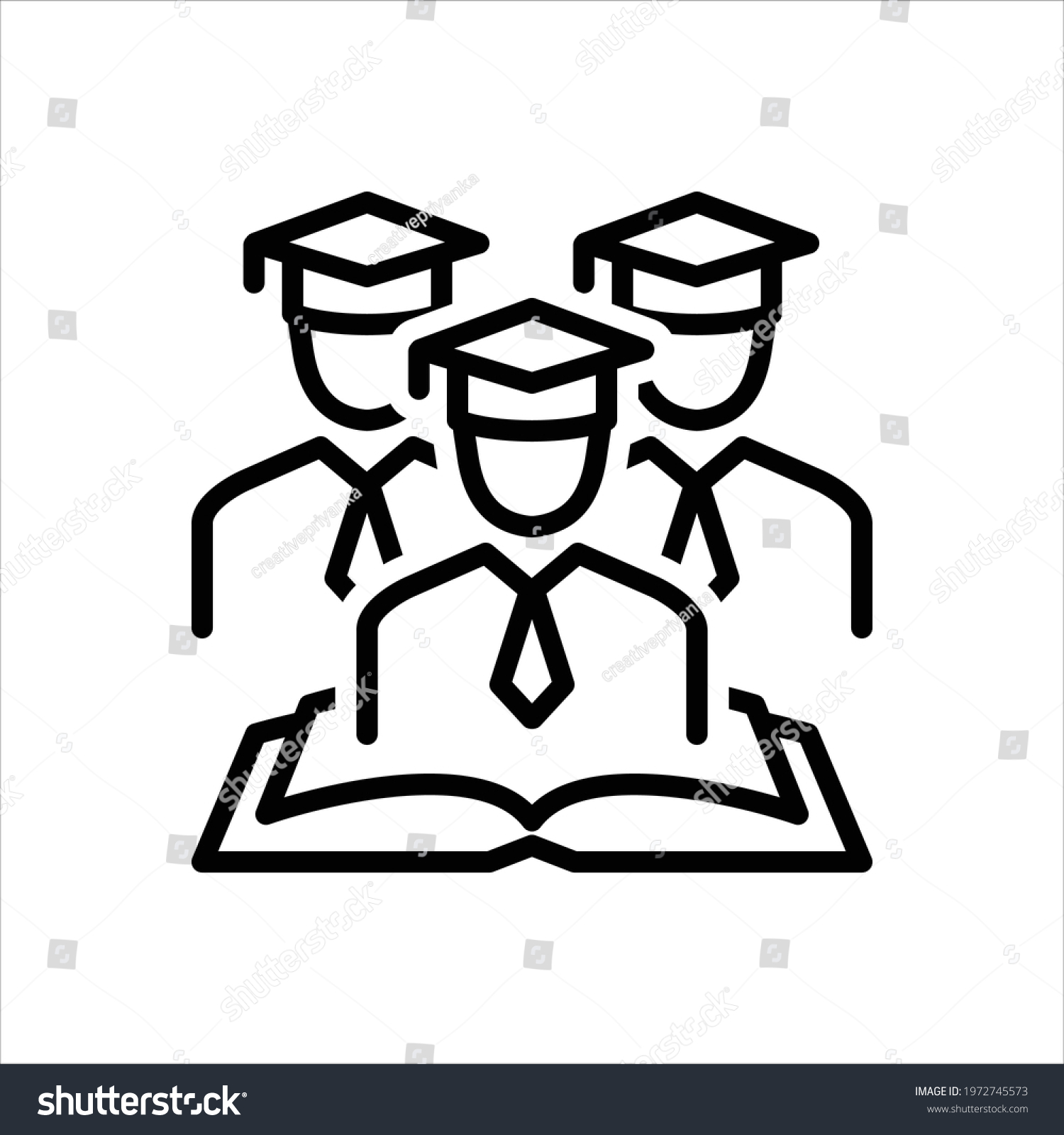 Vector Line Icon Alumni: vector de stock (libre de regalías) 1972745573 ...