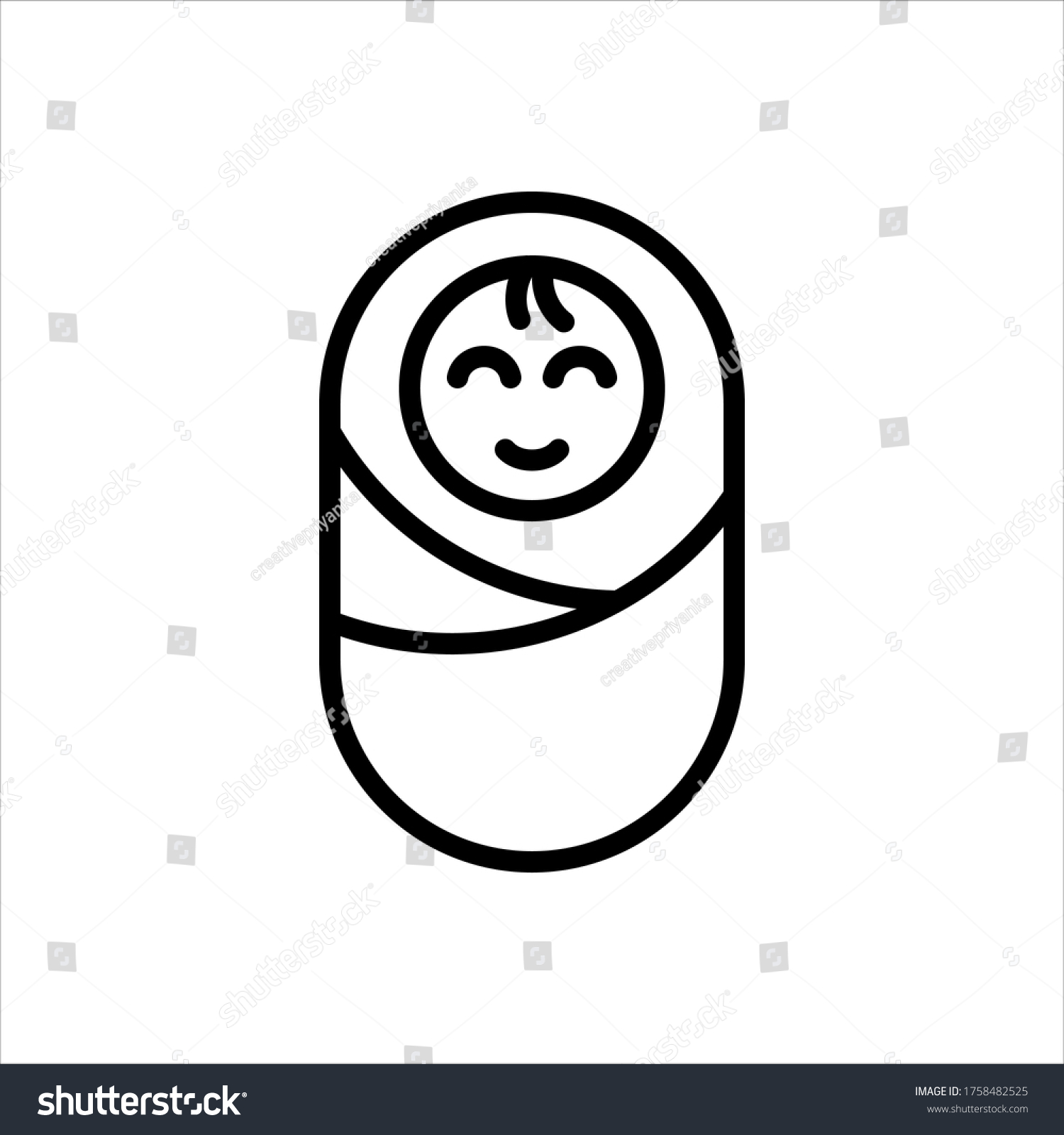 Vector Line Icon Born Stock Vector (Royalty Free) 1758482525 | Shutterstock