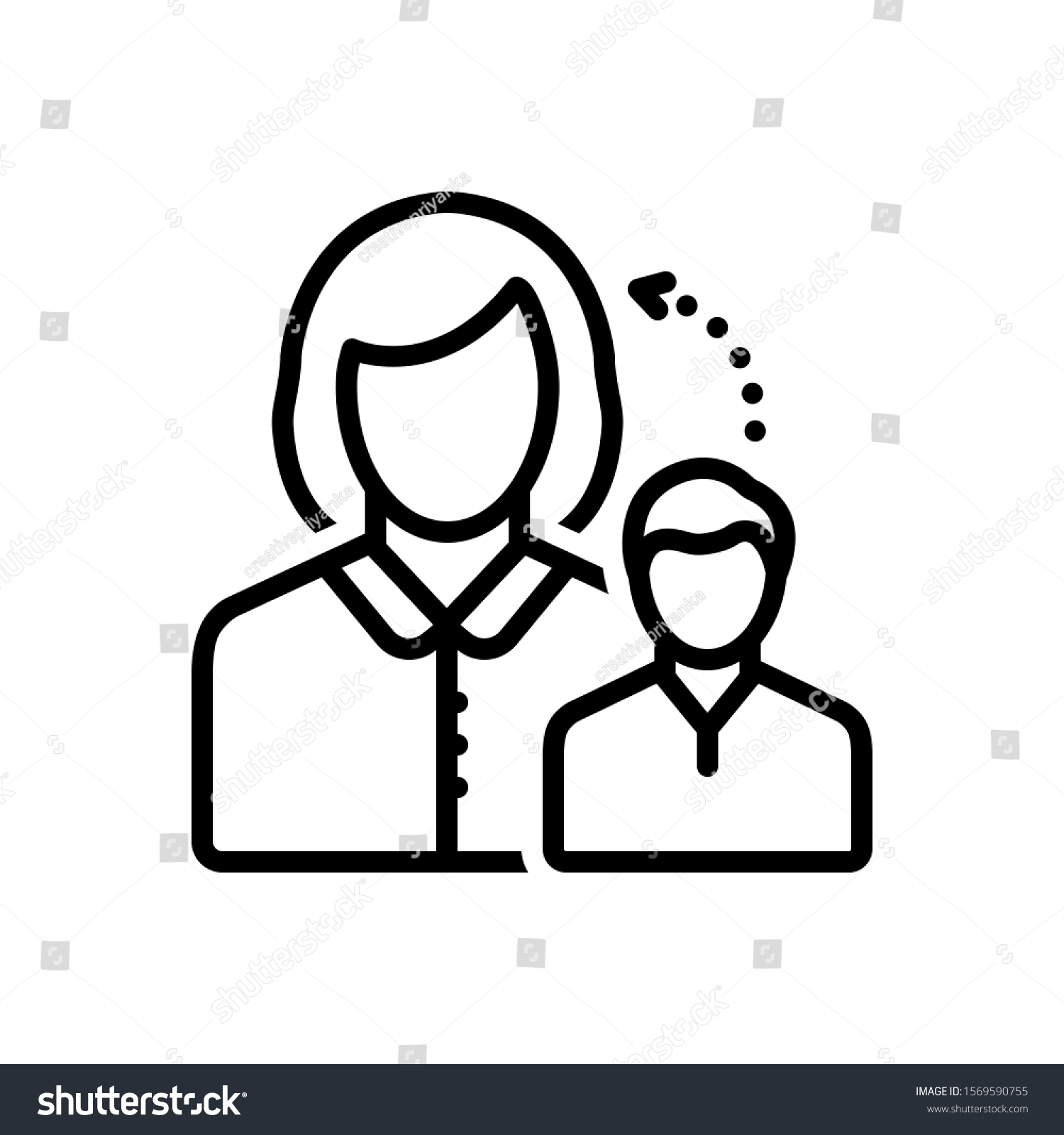 Vector Line Icon Dependent Stock Vector (Royalty Free) 1569590755 ...