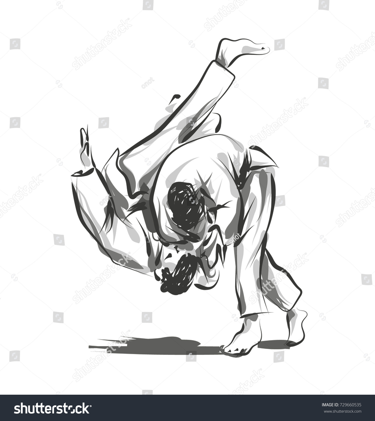 Vector Line Sketch Fighting Judo: เวกเตอร์สต็อก (ปลอดค่าลิขสิทธิ์ ...