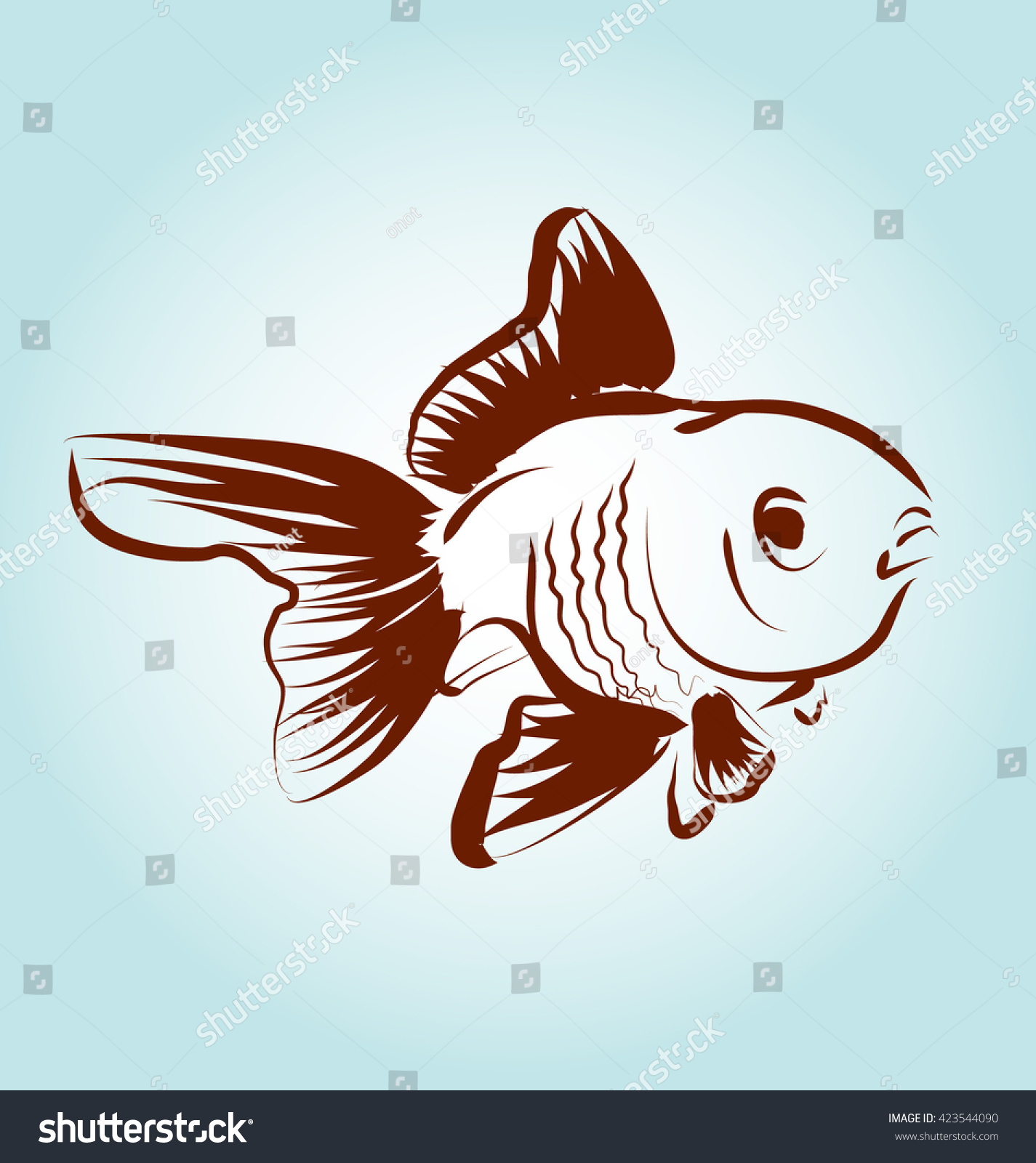 Vector Line Sketch Fish Vector Illustration Stock Vector (Royalty Free ...