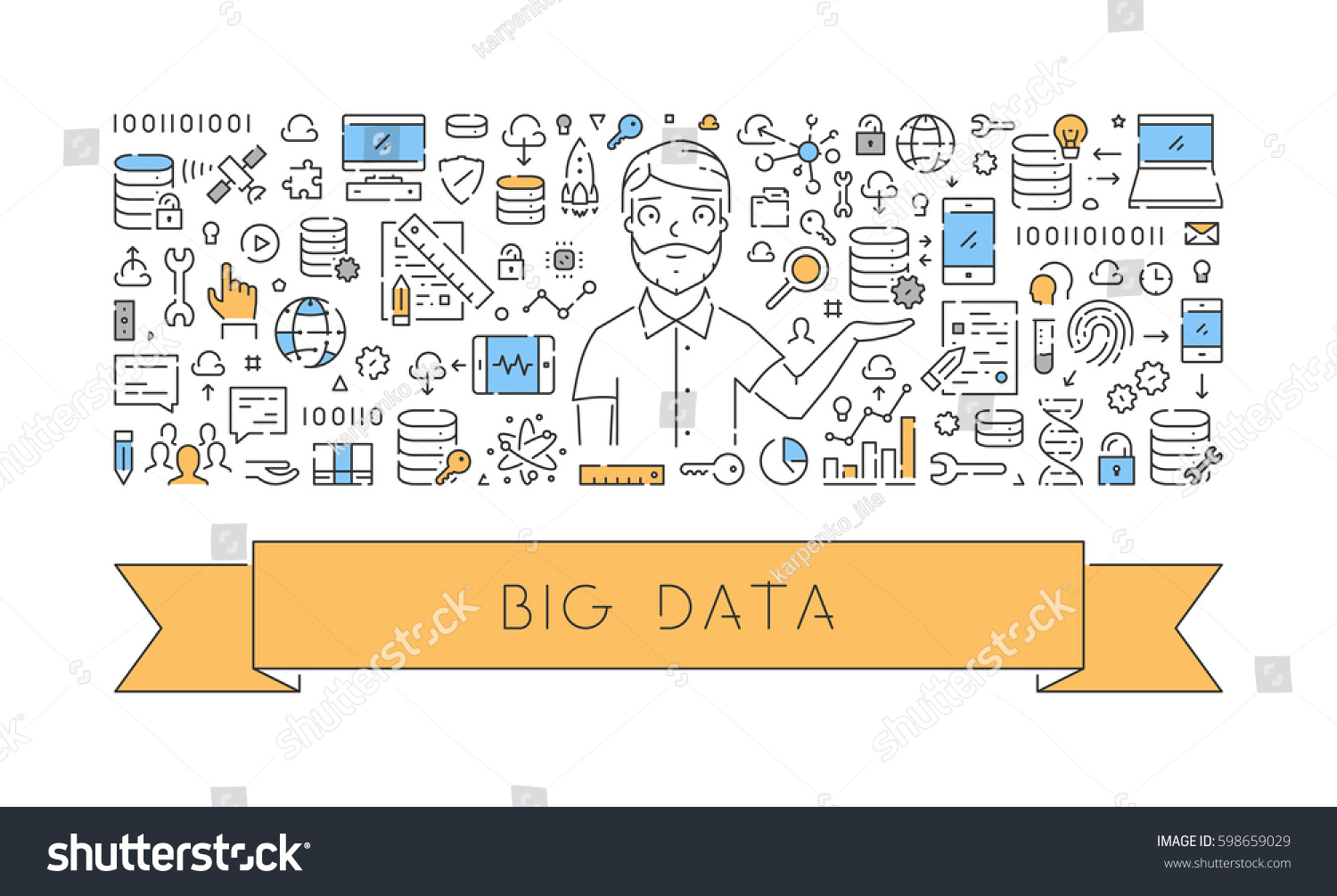 Vector Line Web Concept Big Data Stock Vector (Royalty Free) 598659029 Vector Line Web Concept Big Data Stock Vector (Royalty Free) 598659029