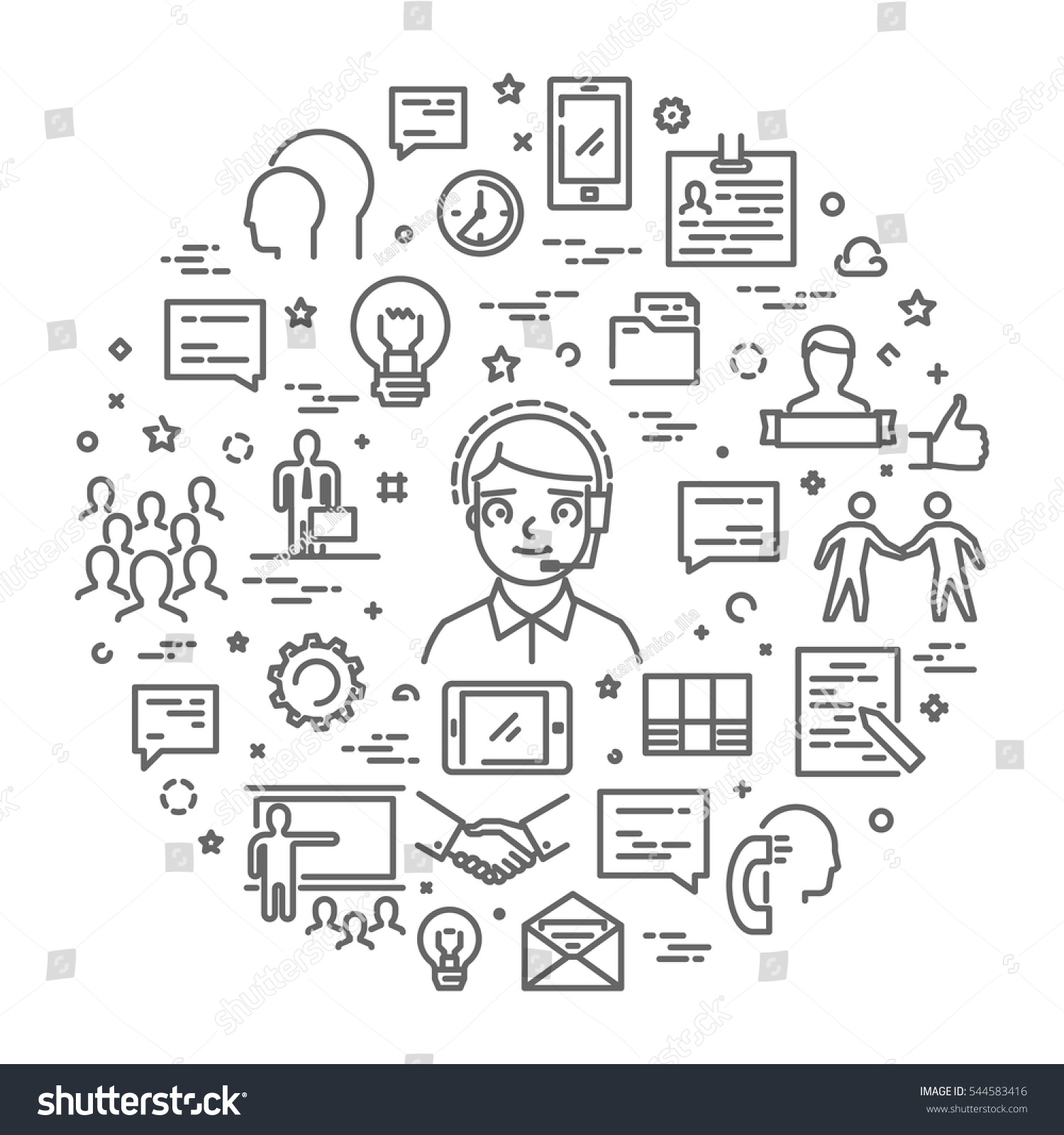 Vector Line Web Concept Support Linear Stock Vector (Royalty Free ... Vector Line Web Concept Support Linear Stock Vector (Royalty Free ...