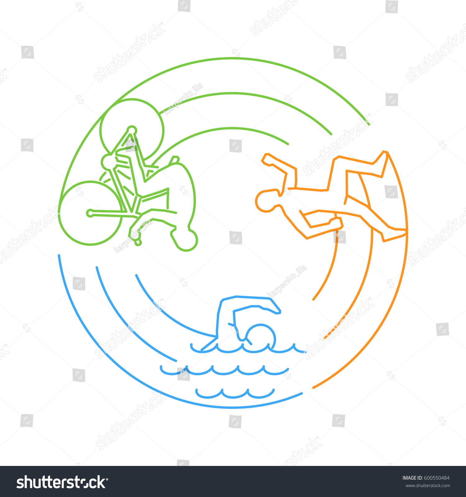 Vector Line Web Concept Triathlon Linear Stock Vector (Royalty Free ... Vector Line Web Concept Triathlon Linear Stock Vector (Royalty Free ...
