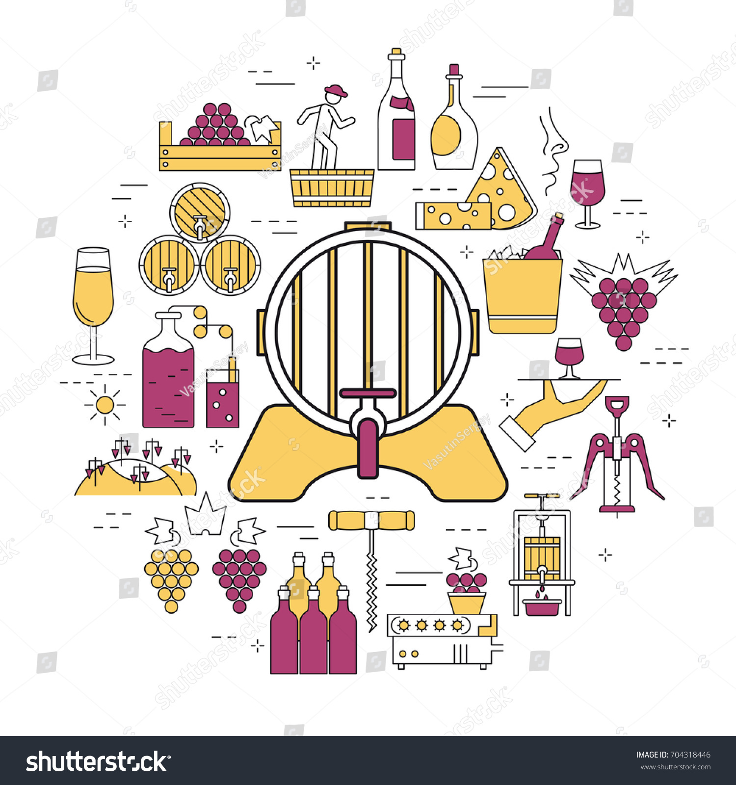 Vector Linear Round Concept Barrel Wine Stock Vector (Royalty Free ... Vector Linear Round Concept Barrel Wine Stock Vector (Royalty Free ...