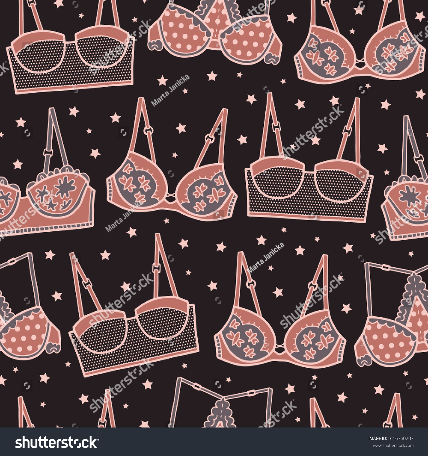 Vector Lingerie Texture Pattern Orange Black Stock Vector Royalty Free