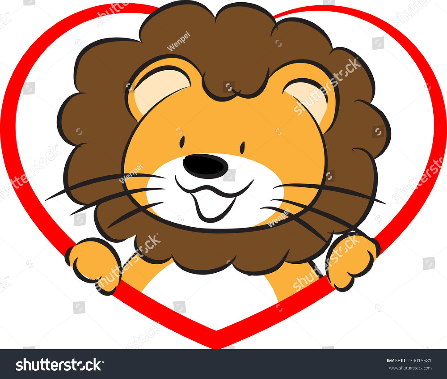 Vector Lion Heart Shape Icon Stock Vector (Royalty Free) 239015581 ...